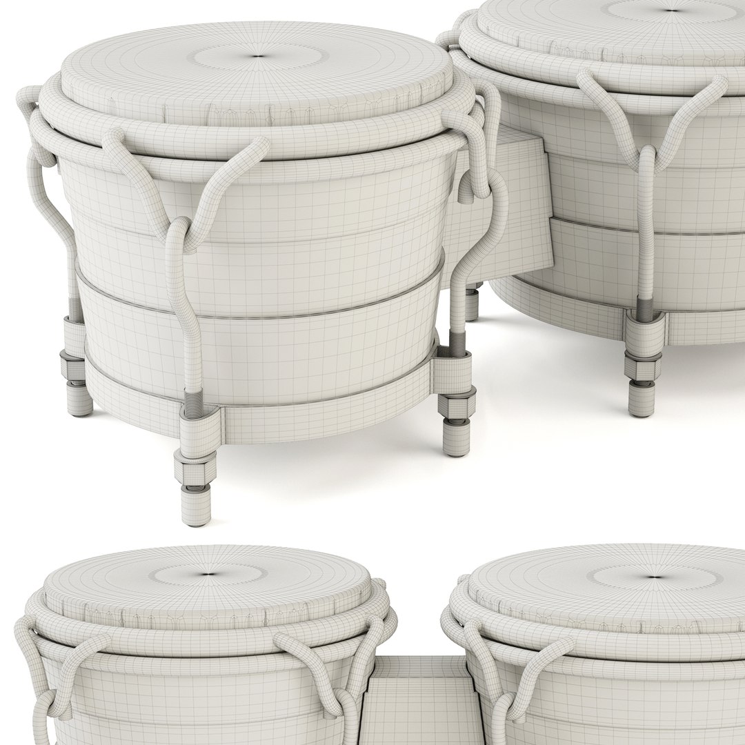 3D Bongos Drum - TurboSquid 1508592