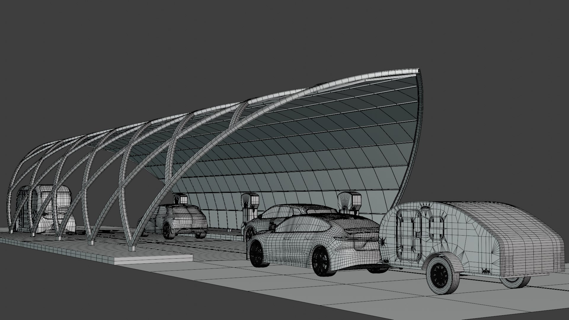 3D EV Charging Stations Collection III - TurboSquid 2185546