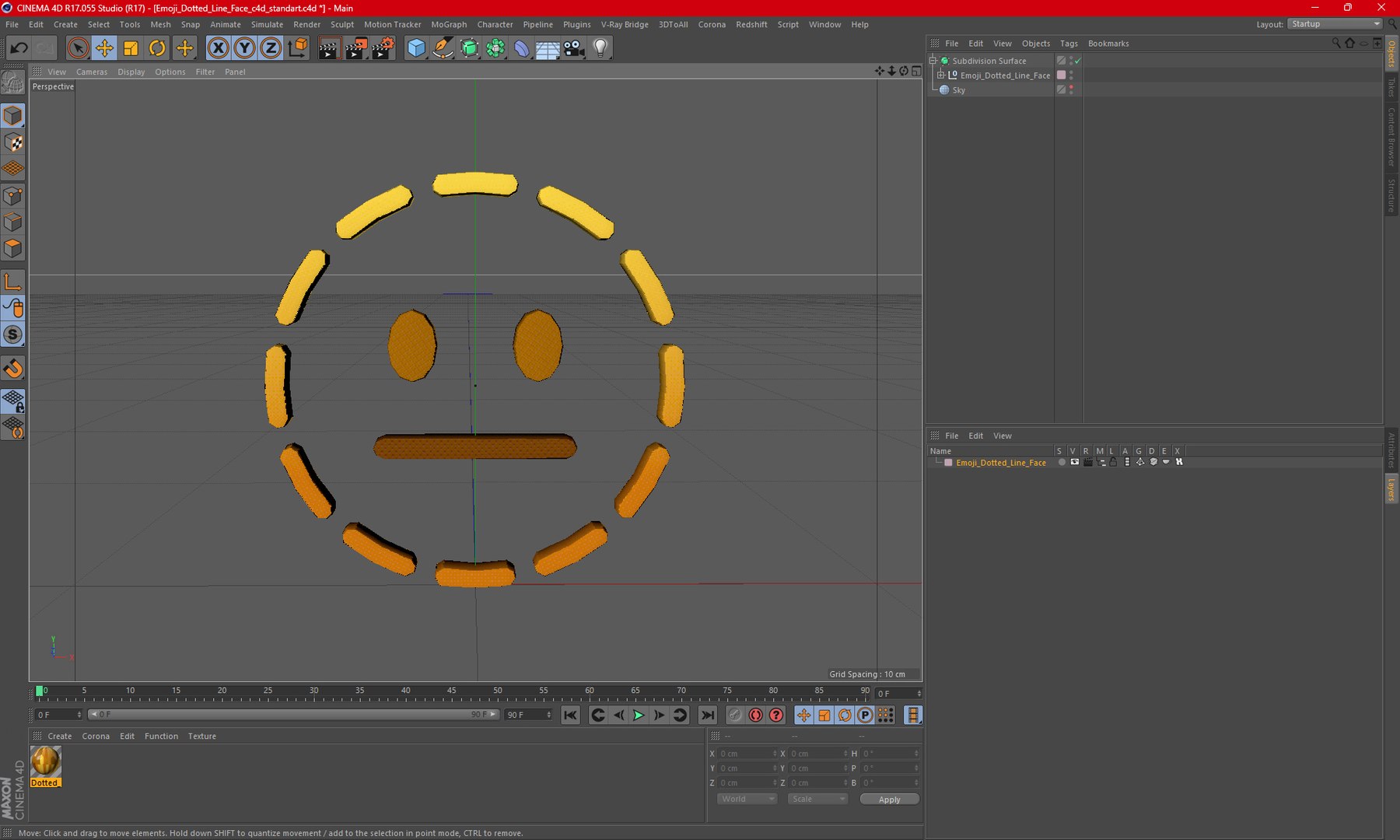 Emoji Dotted Line Face 3D Model - TurboSquid 2240503