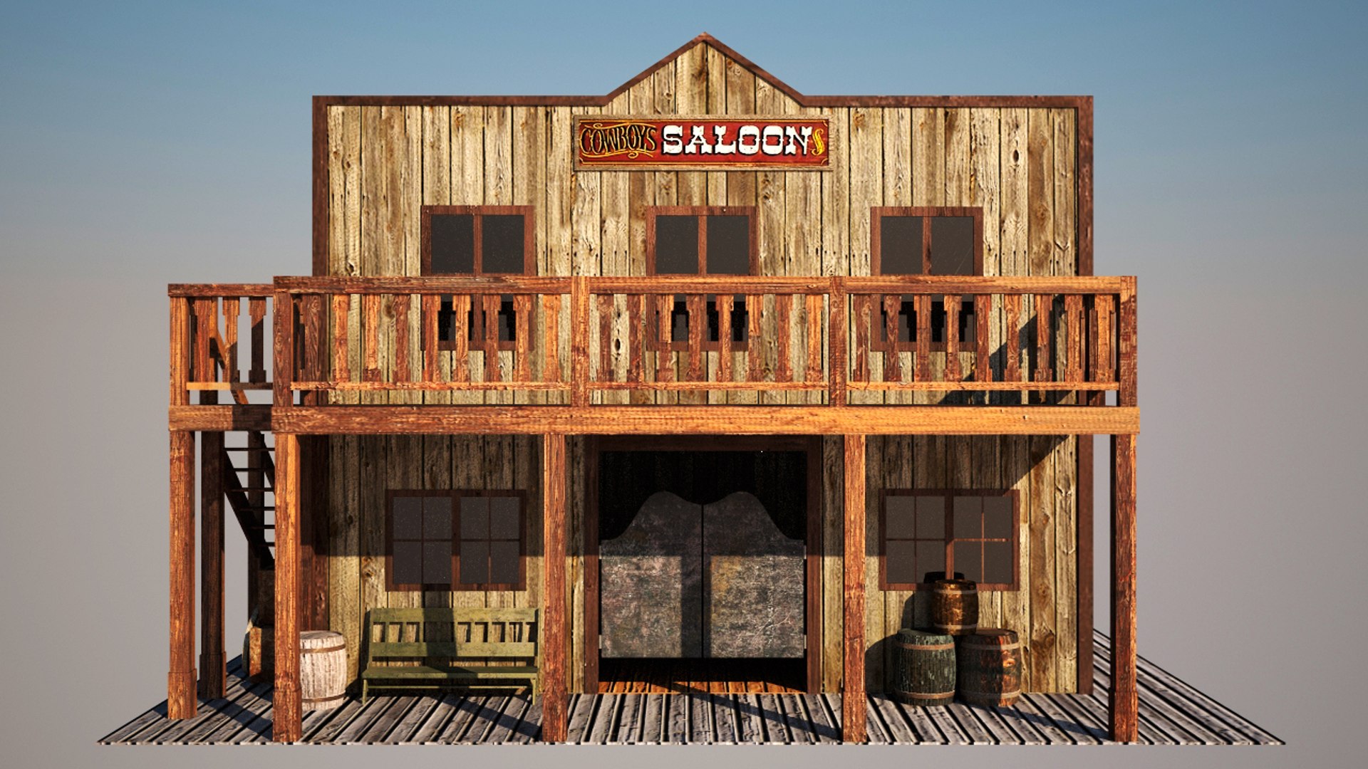 Old West Saloon 3d Model