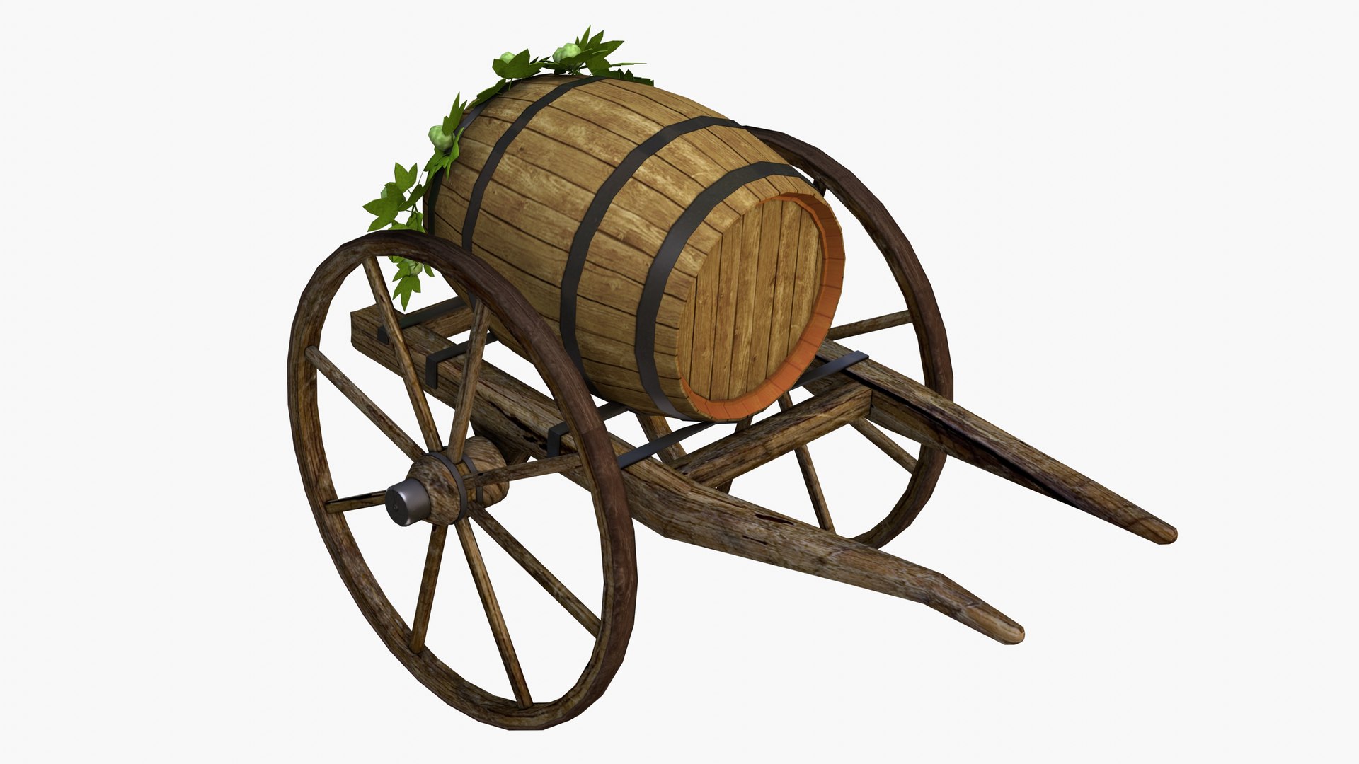 Beer Barrel On Wheels With Animation 3D Model - TurboSquid 2013815