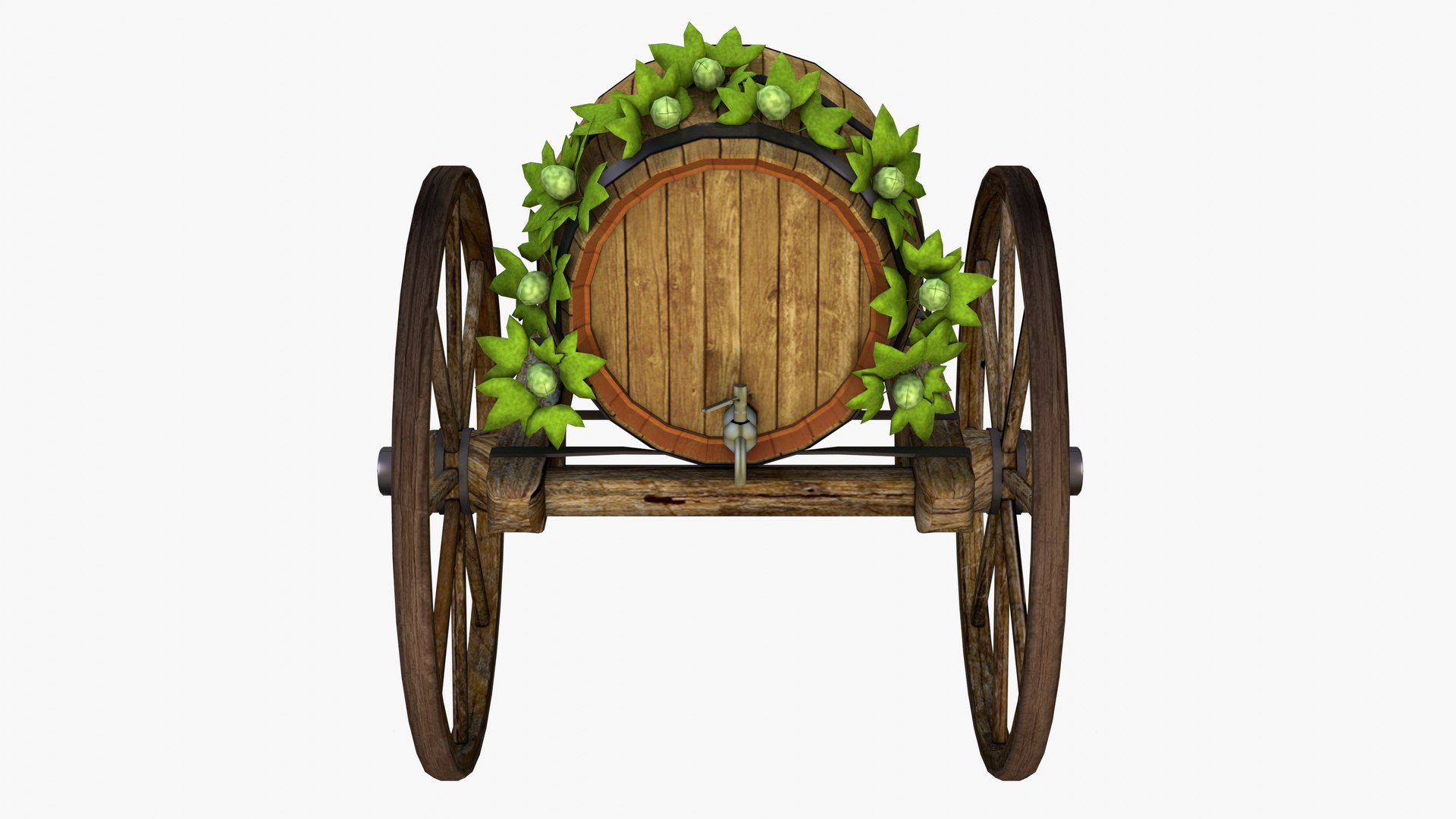 Beer Barrel On Wheels With Animation 3D Model - TurboSquid 2013815