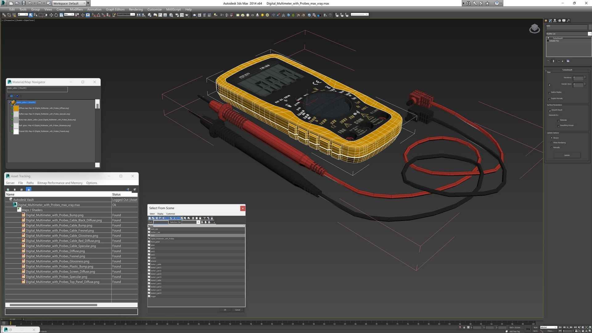 Digital Multimeter With Probes 3D Model - TurboSquid 2237345