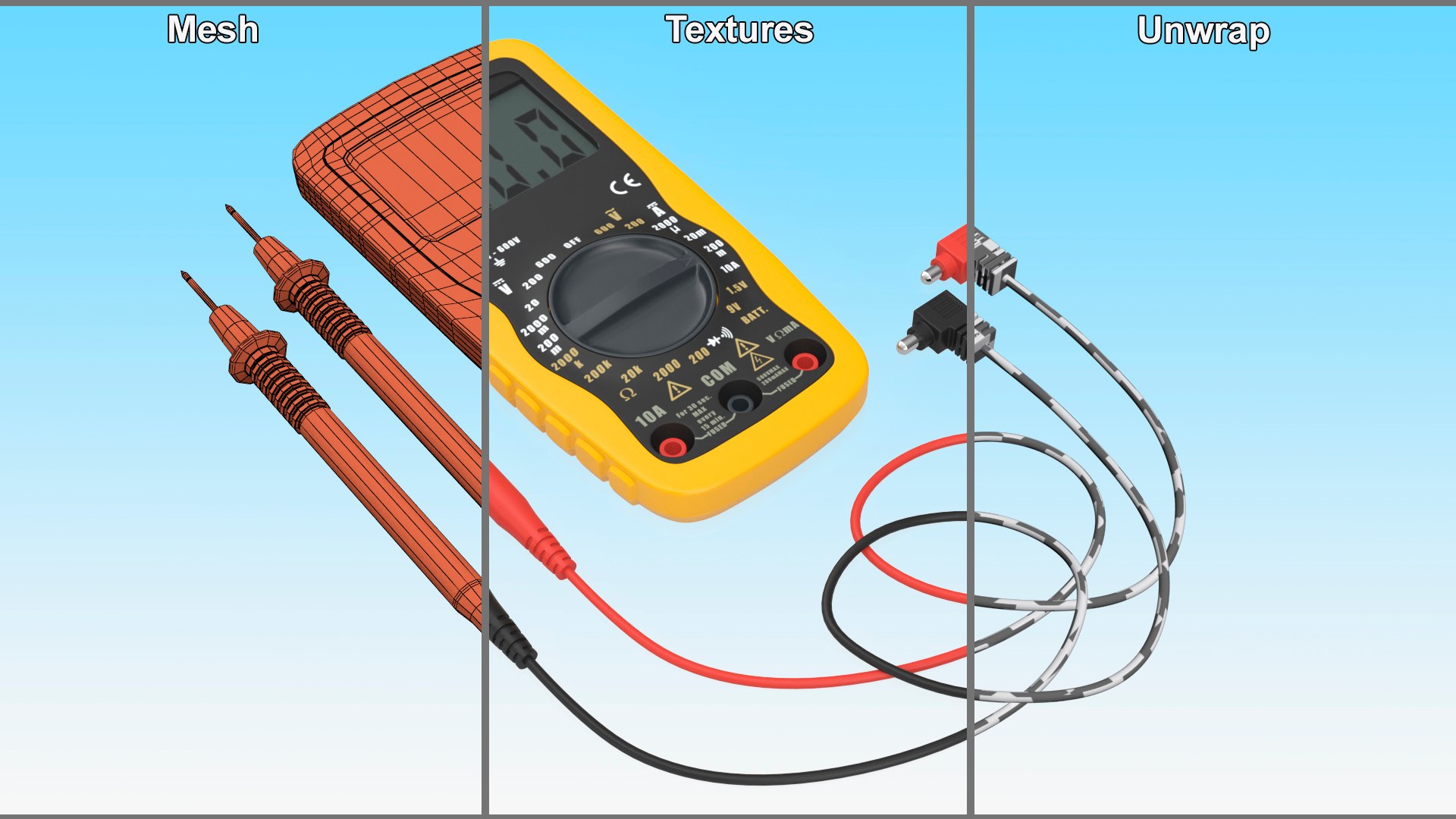 Digital Multimeter With Probes 3D Model - TurboSquid 2237345