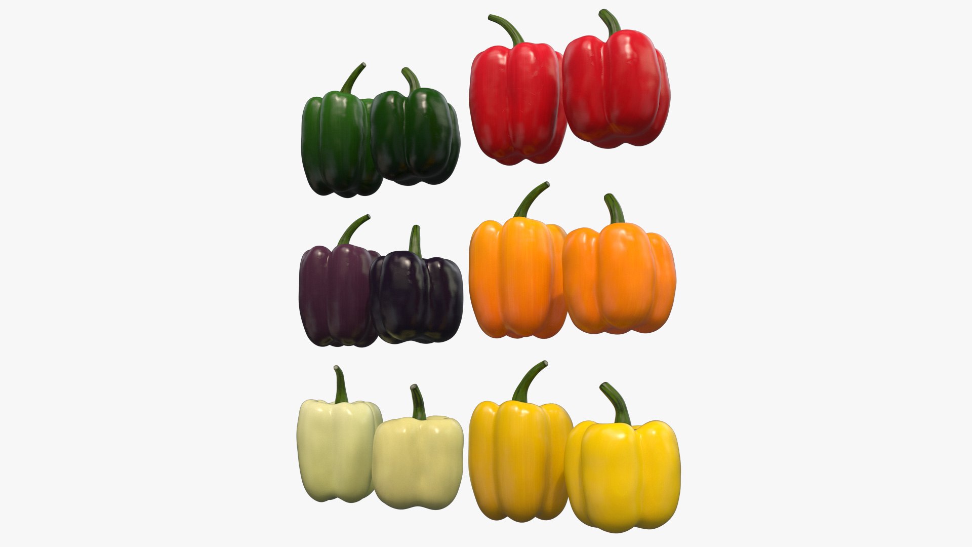 Bell Peppers And Tomato 4K PBR 3D Model - TurboSquid 1923221