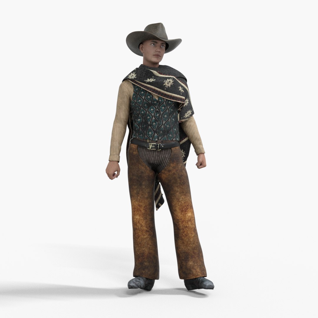 3D Wild West Sunset Rider Cowboy Low-poly - TurboSquid 2343695