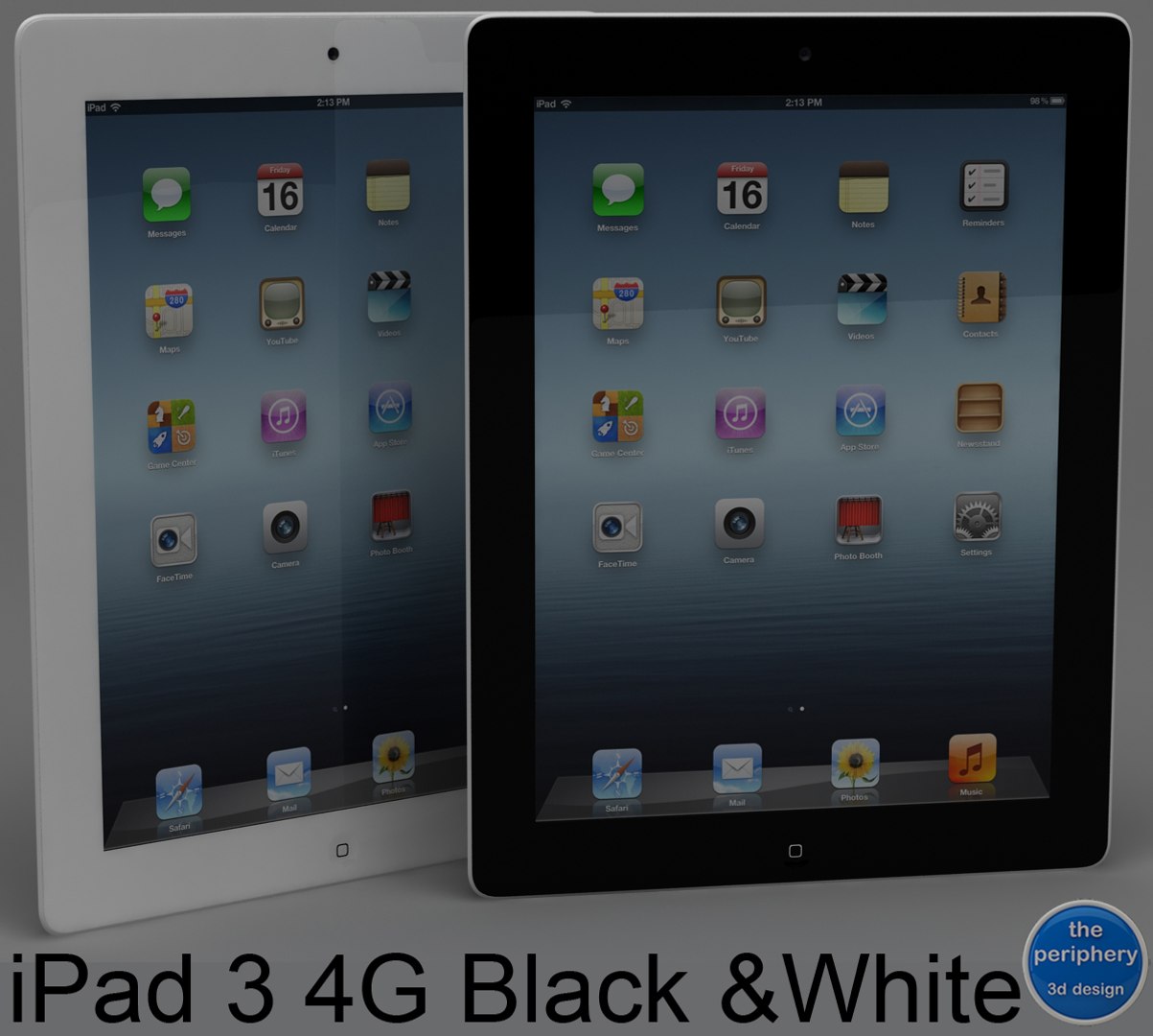 3d Model Apple Ipad 3 Wi-fi