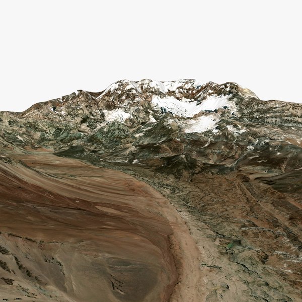 modelo 3d Monte Aconcagua Andes Provincia de Mendoza Argentina ...