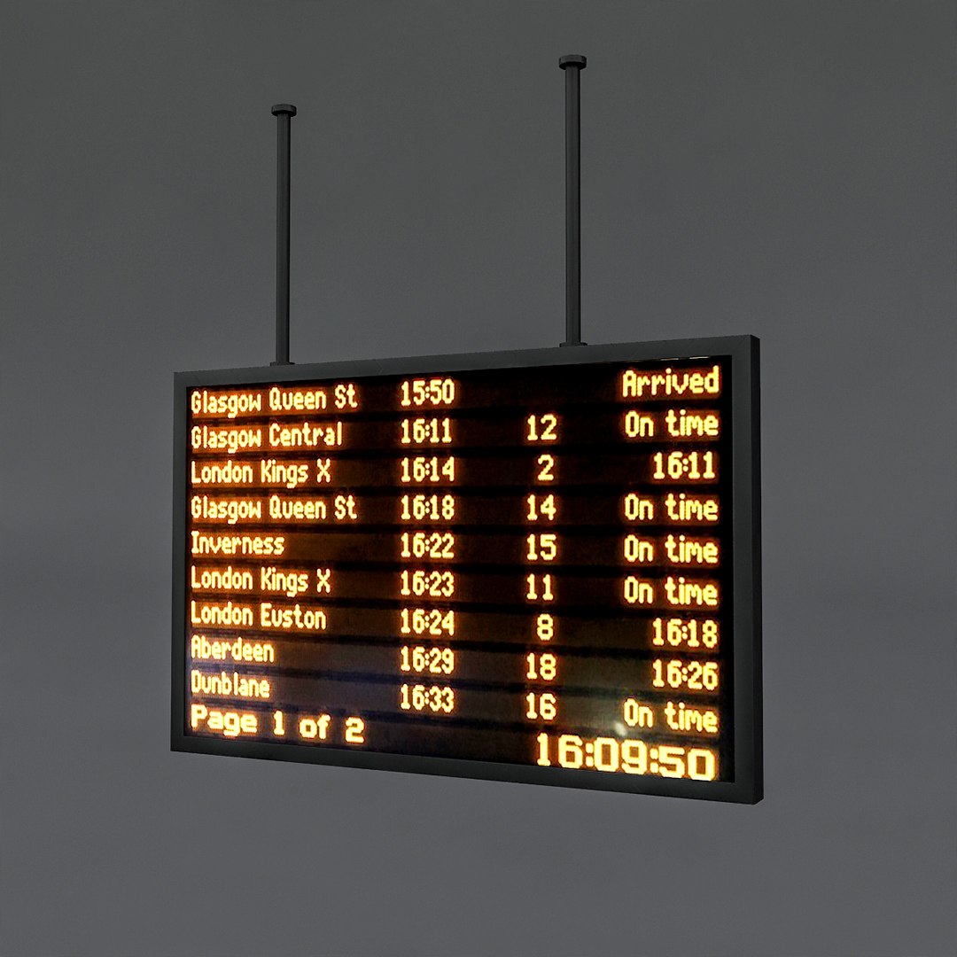 Airport Digital Signage Model - TurboSquid 1547621