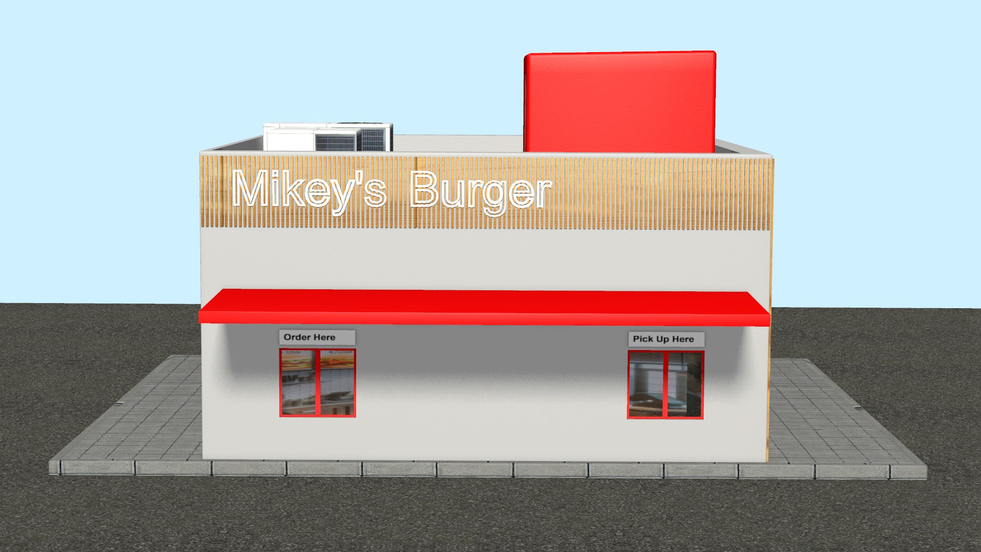 3D Burger Restaurent Model - TurboSquid 2287439