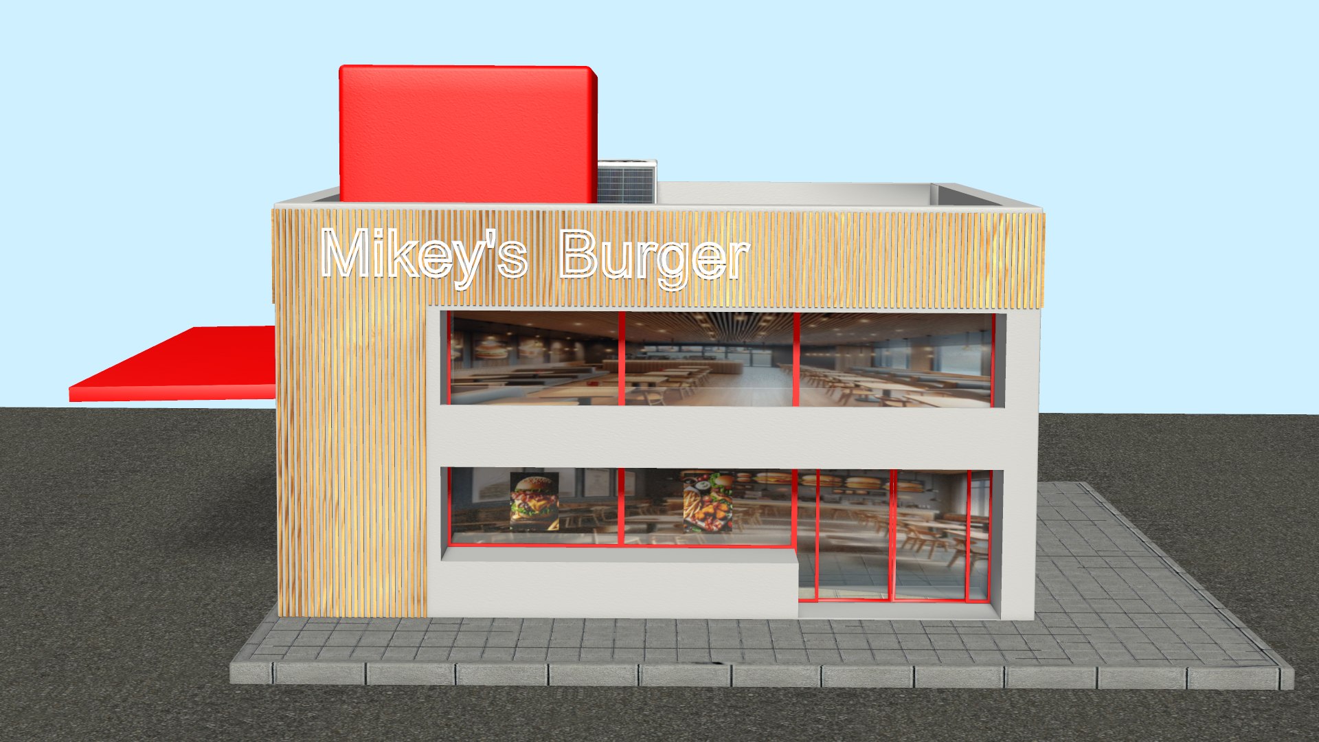 3D Burger Restaurent Model - TurboSquid 2287439