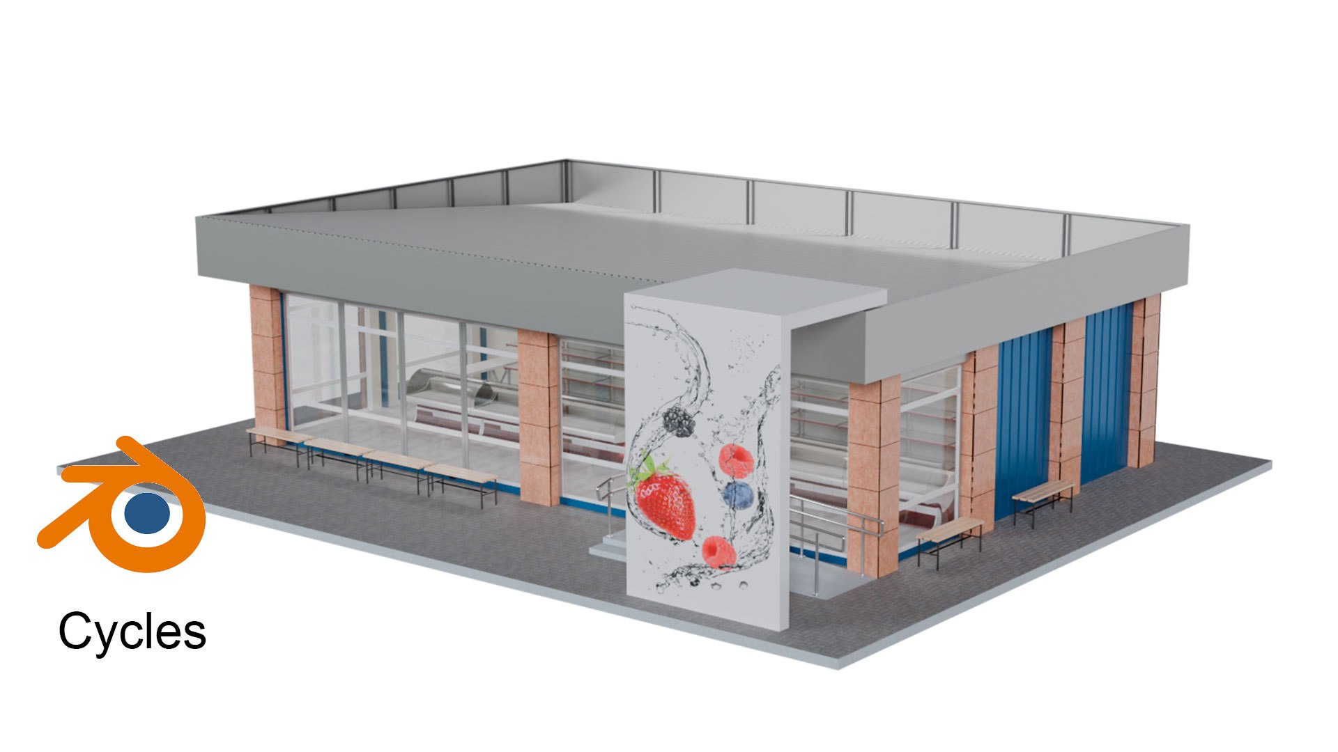 3D Mini Market Store Model - TurboSquid 2230315