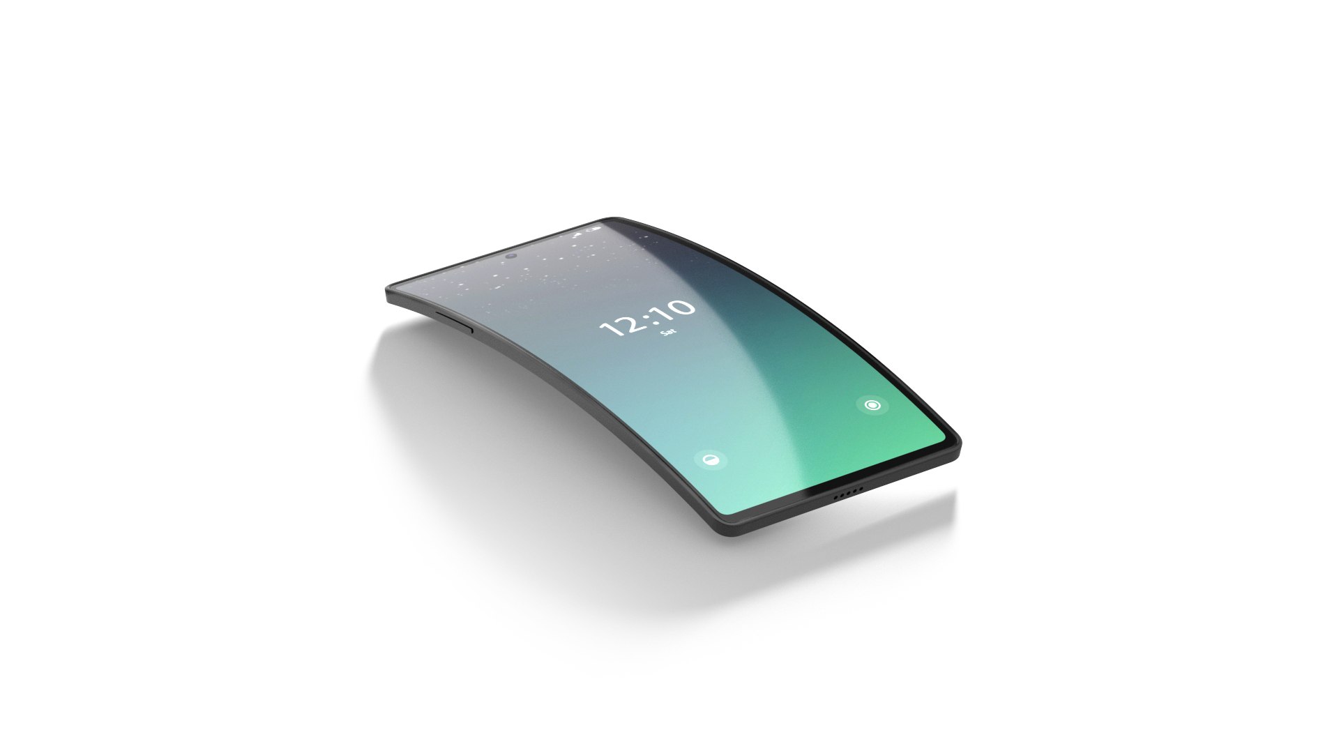 3D Animated Flexible Phone - Arched Smartphone With Cyclic Animation Of ...