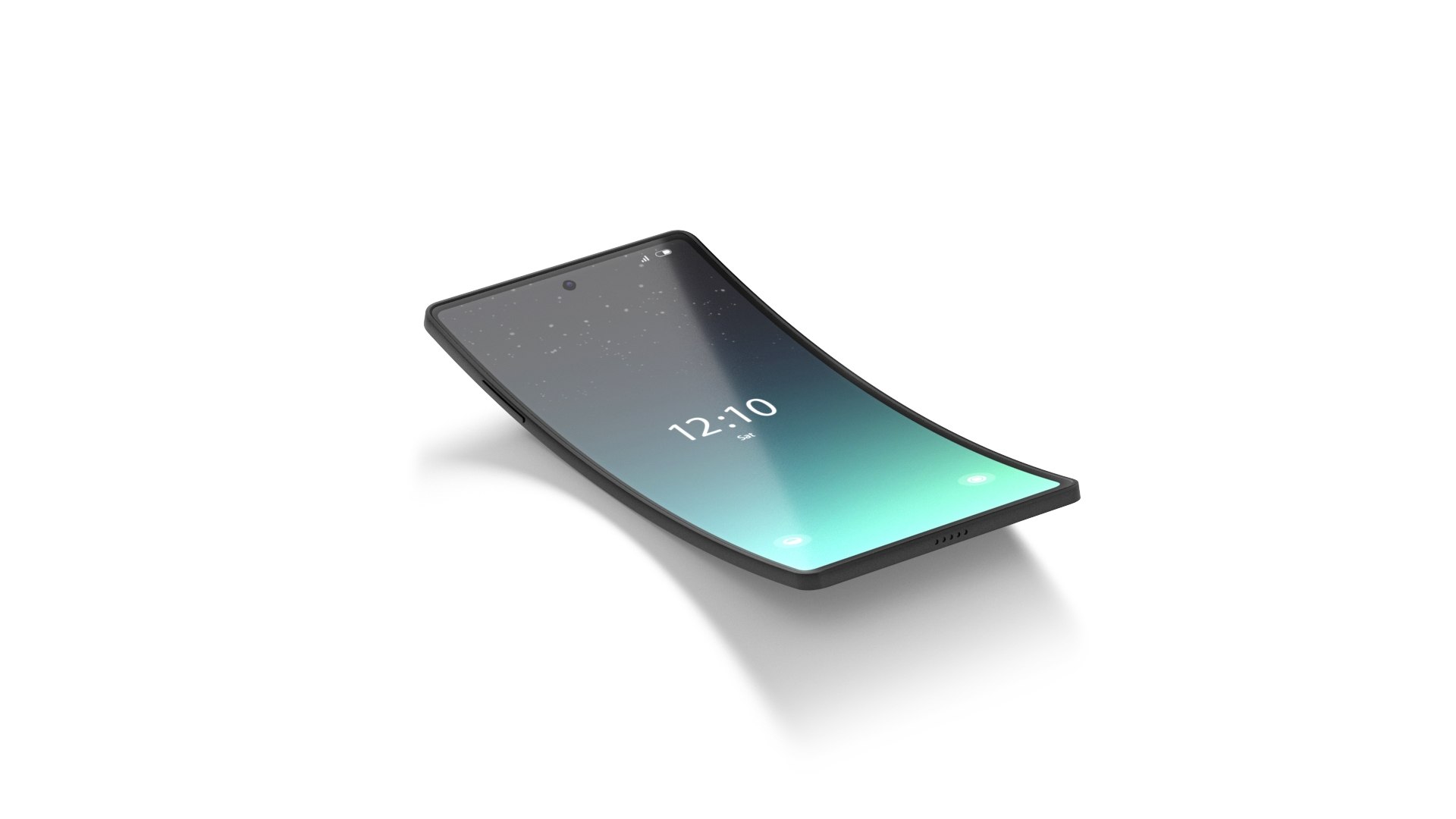 3D Animated Flexible Phone - Arched Smartphone With Cyclic Animation Of ...