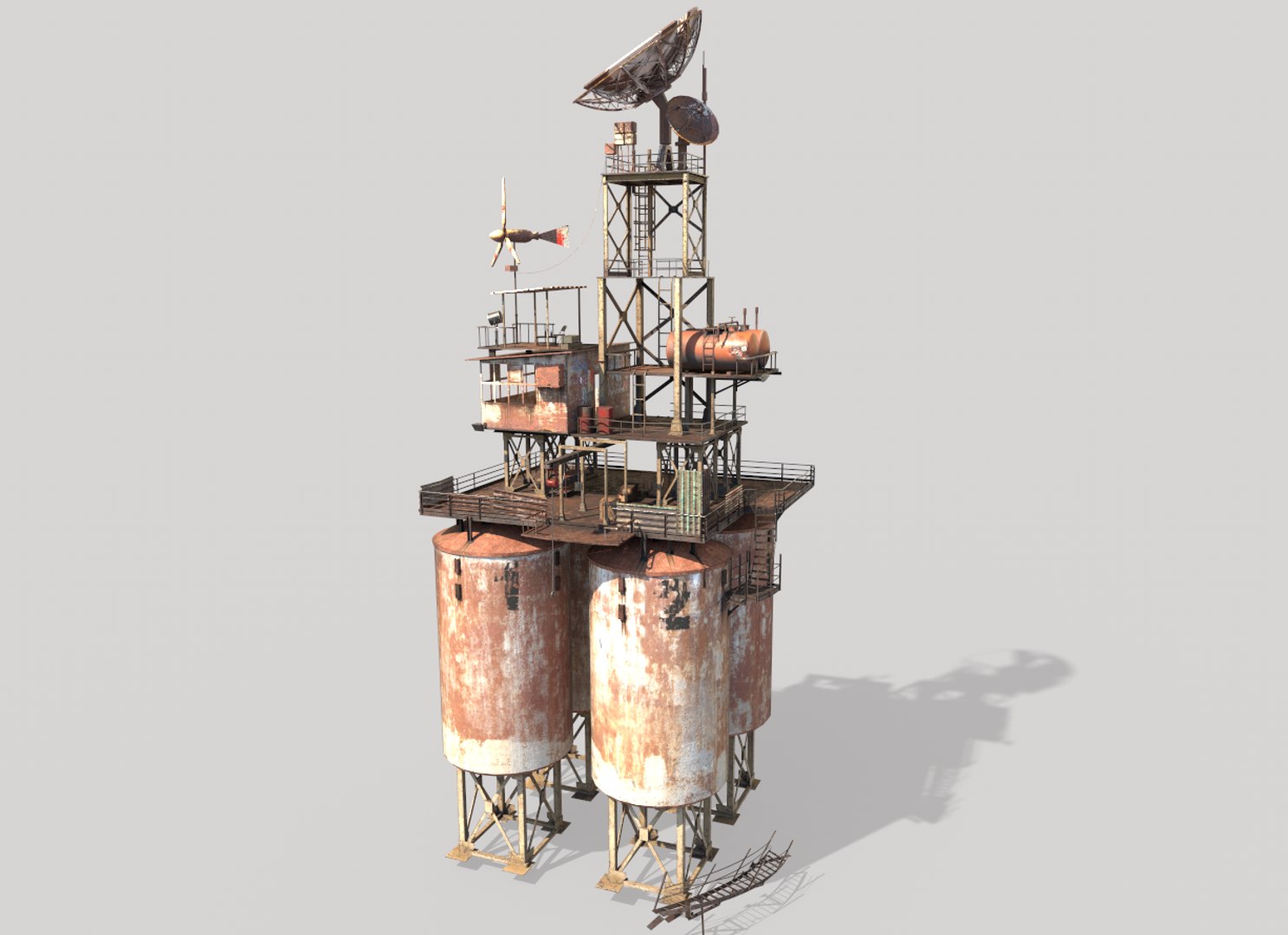 3D Post-Apocalyptic Outpost Tower 2 - TurboSquid 1730685