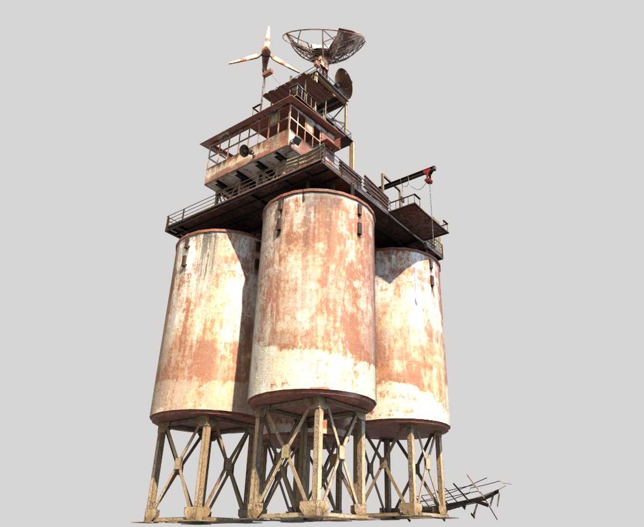 3D Post-Apocalyptic Outpost Tower 2 - TurboSquid 1730685
