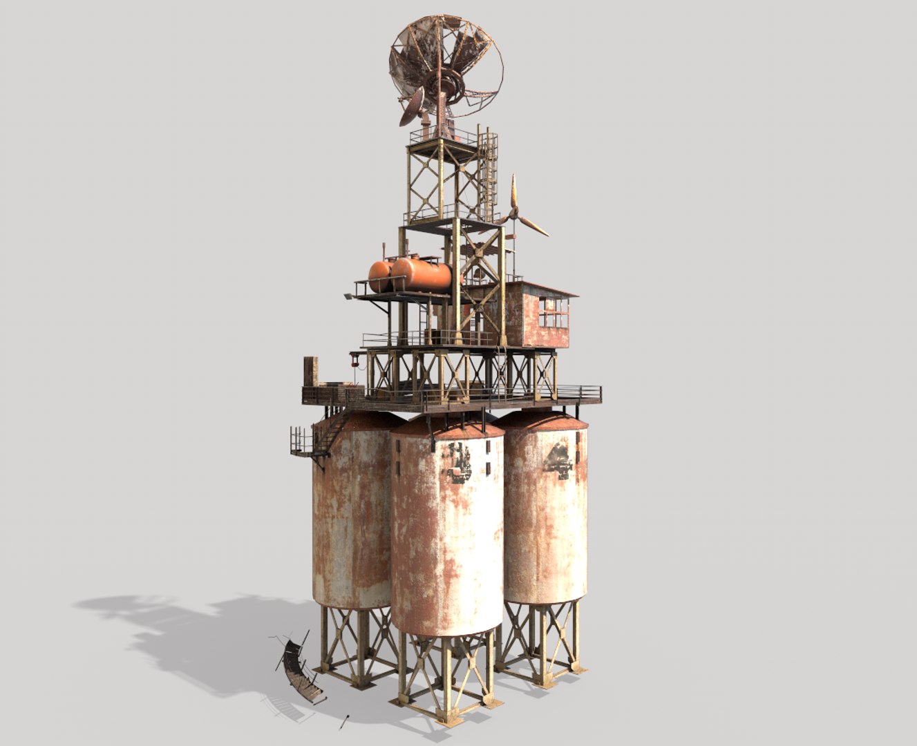 3D Post-Apocalyptic Outpost Tower 2 - TurboSquid 1730685