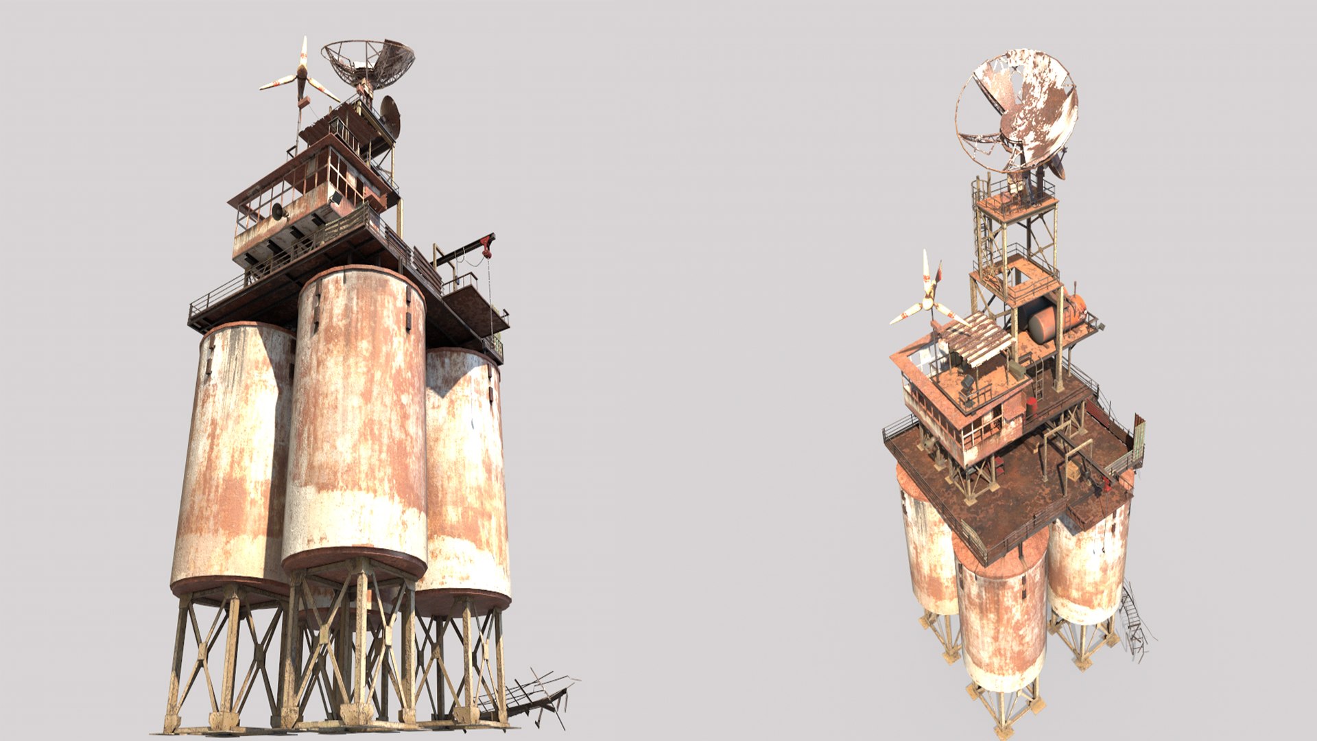 3D Post-Apocalyptic Outpost Tower 2 - TurboSquid 1730685