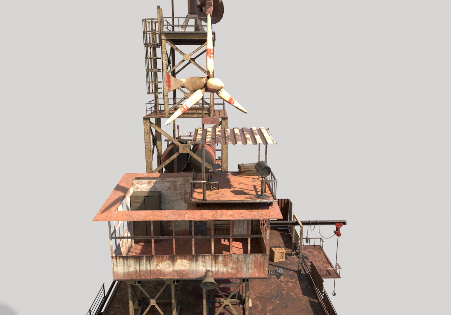 3D Post-Apocalyptic Outpost Tower 2 - TurboSquid 1730685