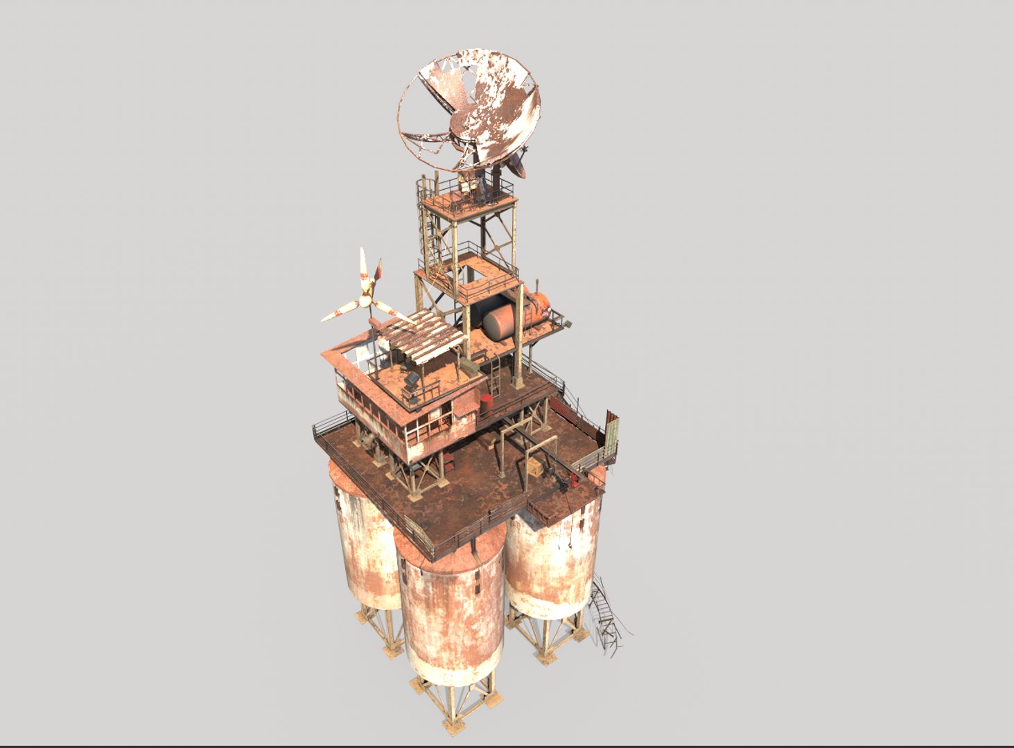 3D Post-Apocalyptic Outpost Tower 2 - TurboSquid 1730685