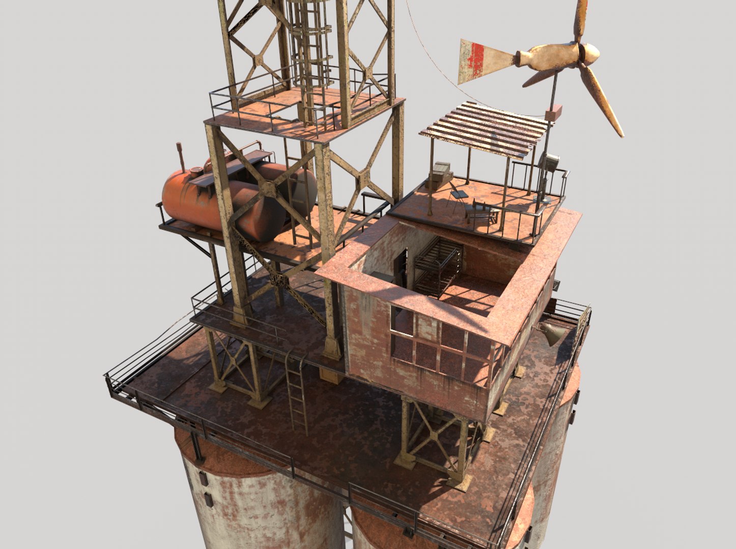 3D Post-Apocalyptic Outpost Tower 2 - TurboSquid 1730685