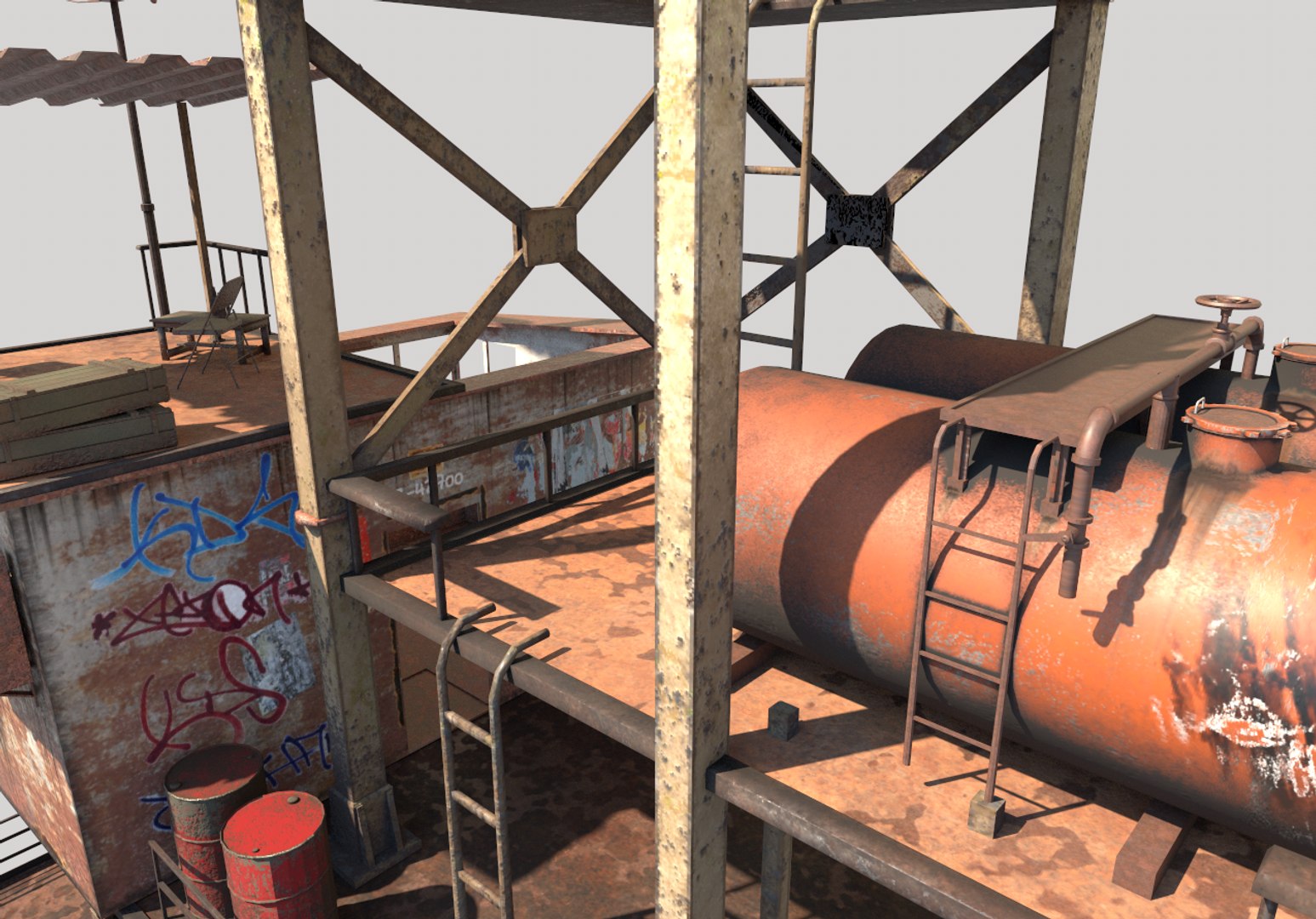 3D Post-Apocalyptic Outpost Tower 2 - TurboSquid 1730685