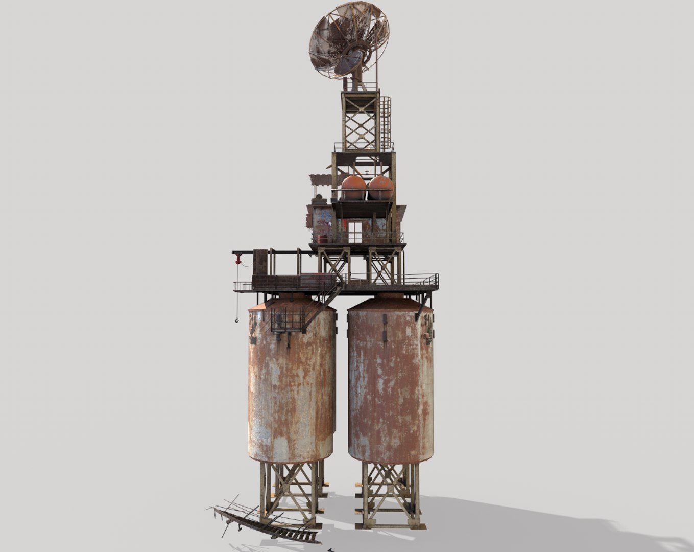 3D Post-Apocalyptic Outpost Tower 2 - TurboSquid 1730685
