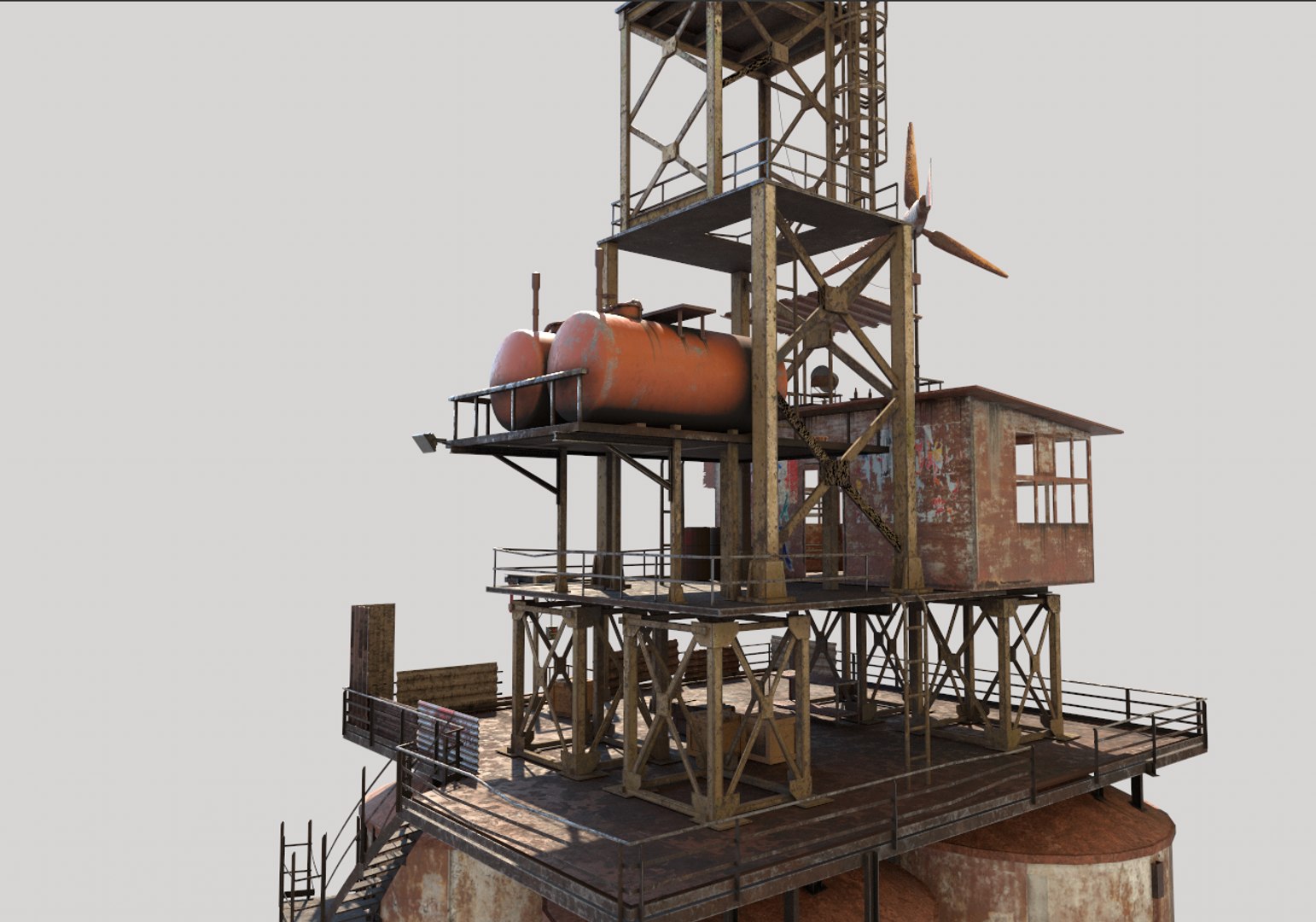 3D Post-Apocalyptic Outpost Tower 2 - TurboSquid 1730685