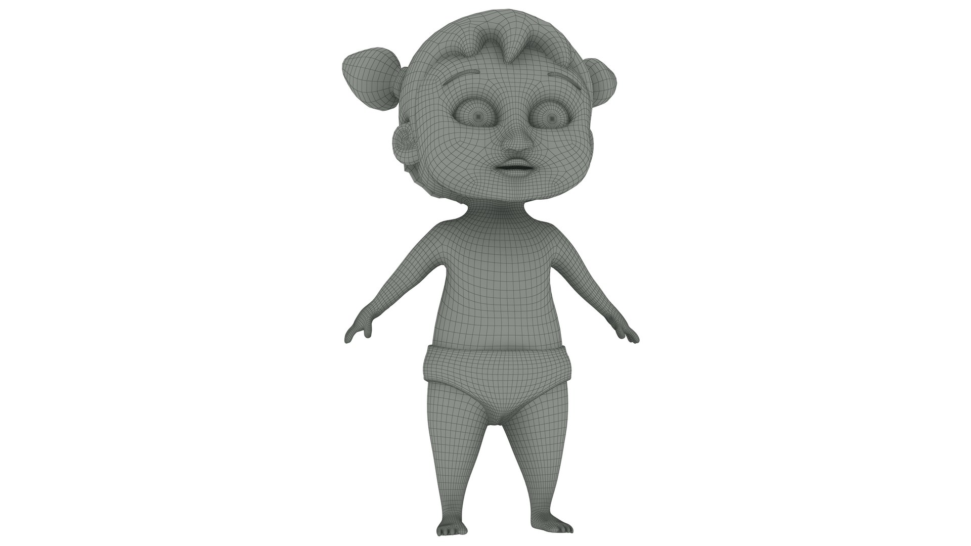 Cartoon Baby Girl 3D Model - TurboSquid 2214156