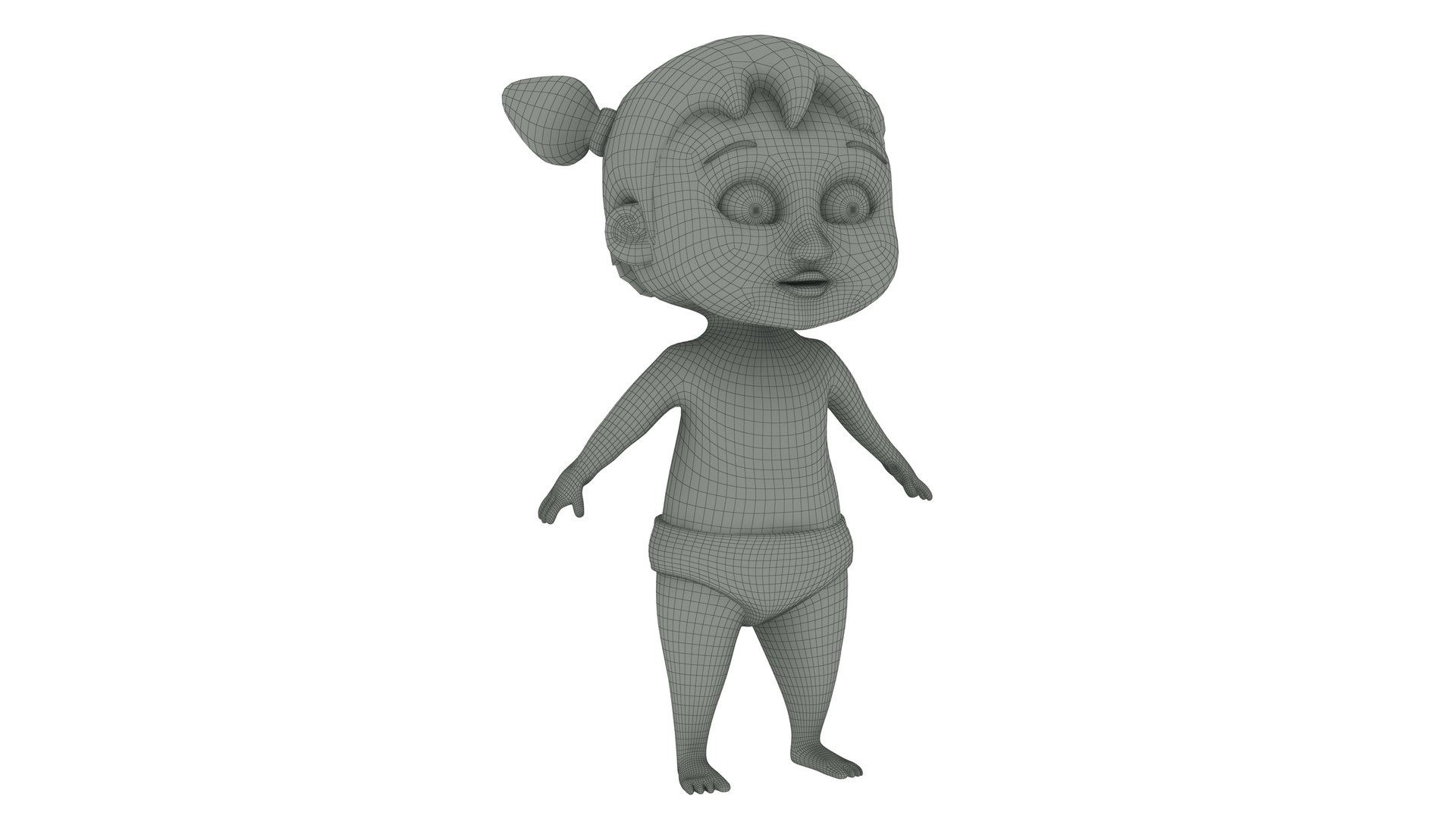 Cartoon Baby Girl 3D Model - TurboSquid 2214156