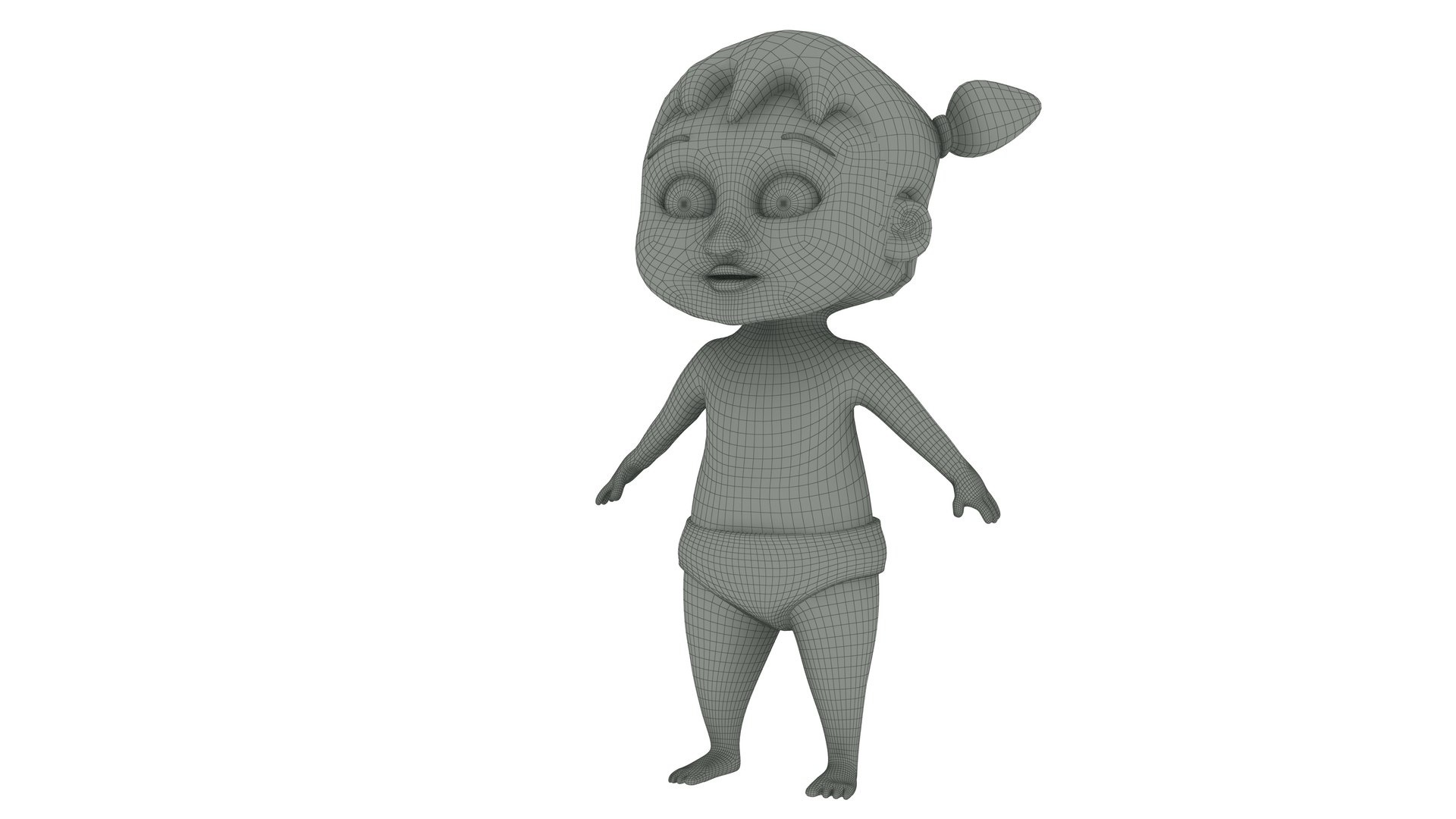 Cartoon Baby Girl 3D Model - TurboSquid 2214156