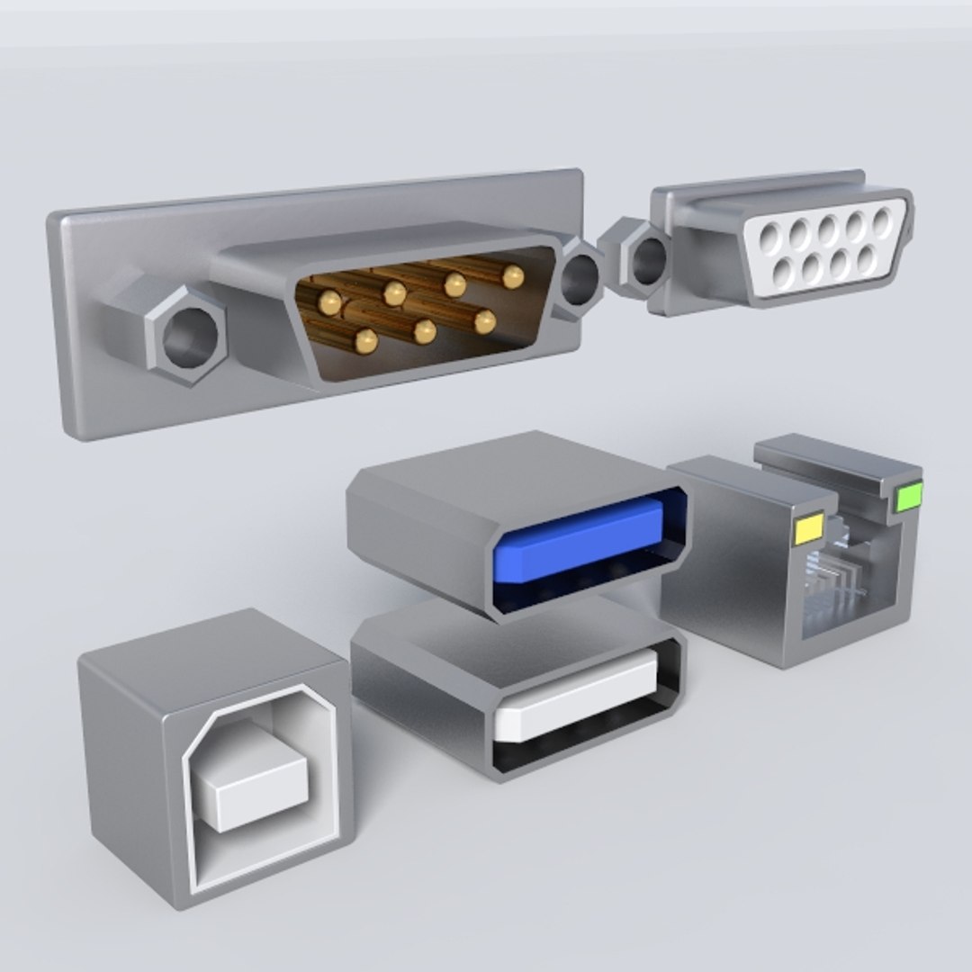 3d Computer Ports Model