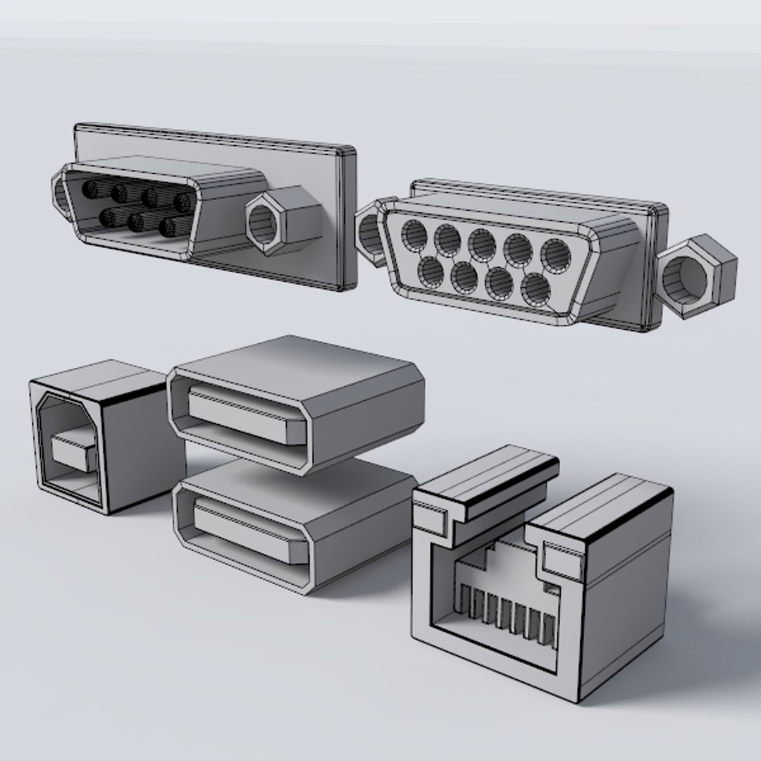 3d Computer Ports Model