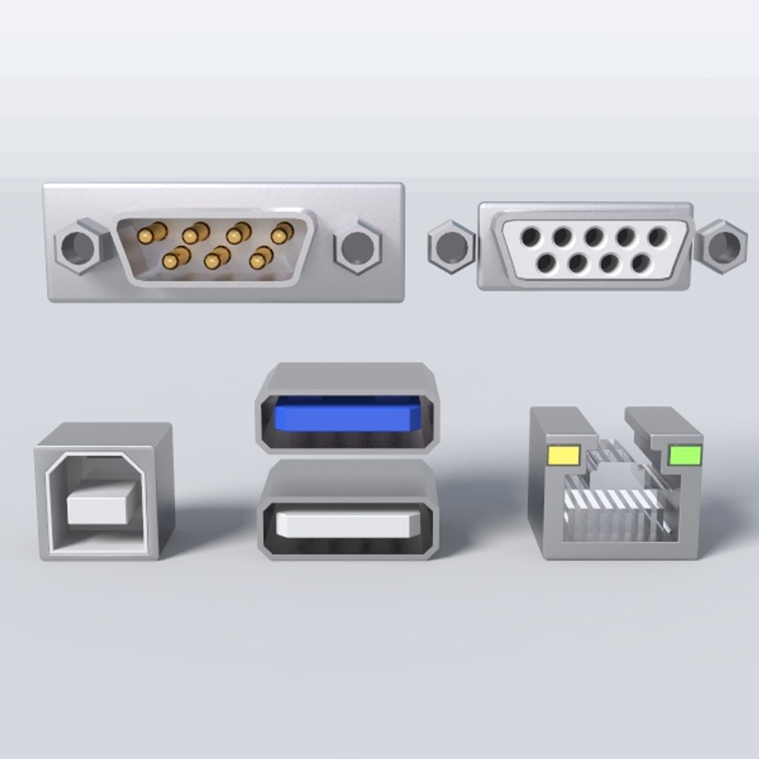 3d Computer Ports Model