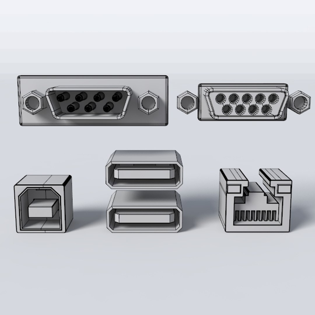 3d Computer Ports Model