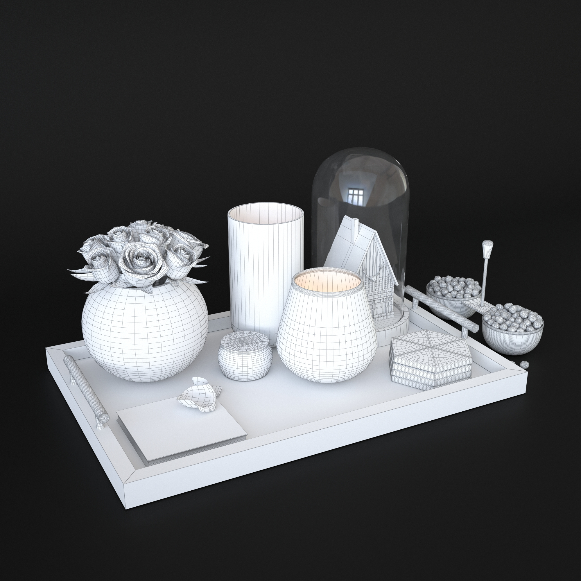 Cofe table decore set 3D model - TurboSquid 1229558
