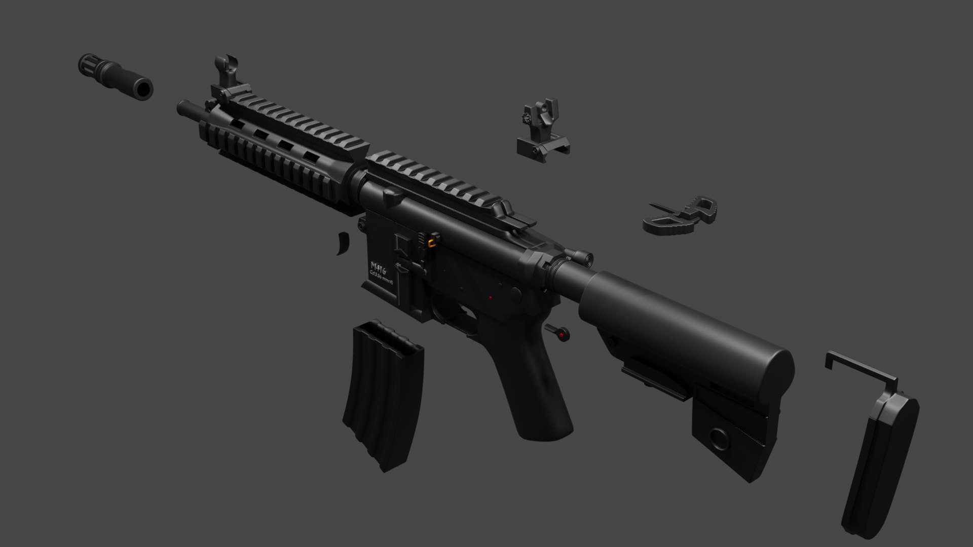 M416 M4 3D Model - TurboSquid 1689002