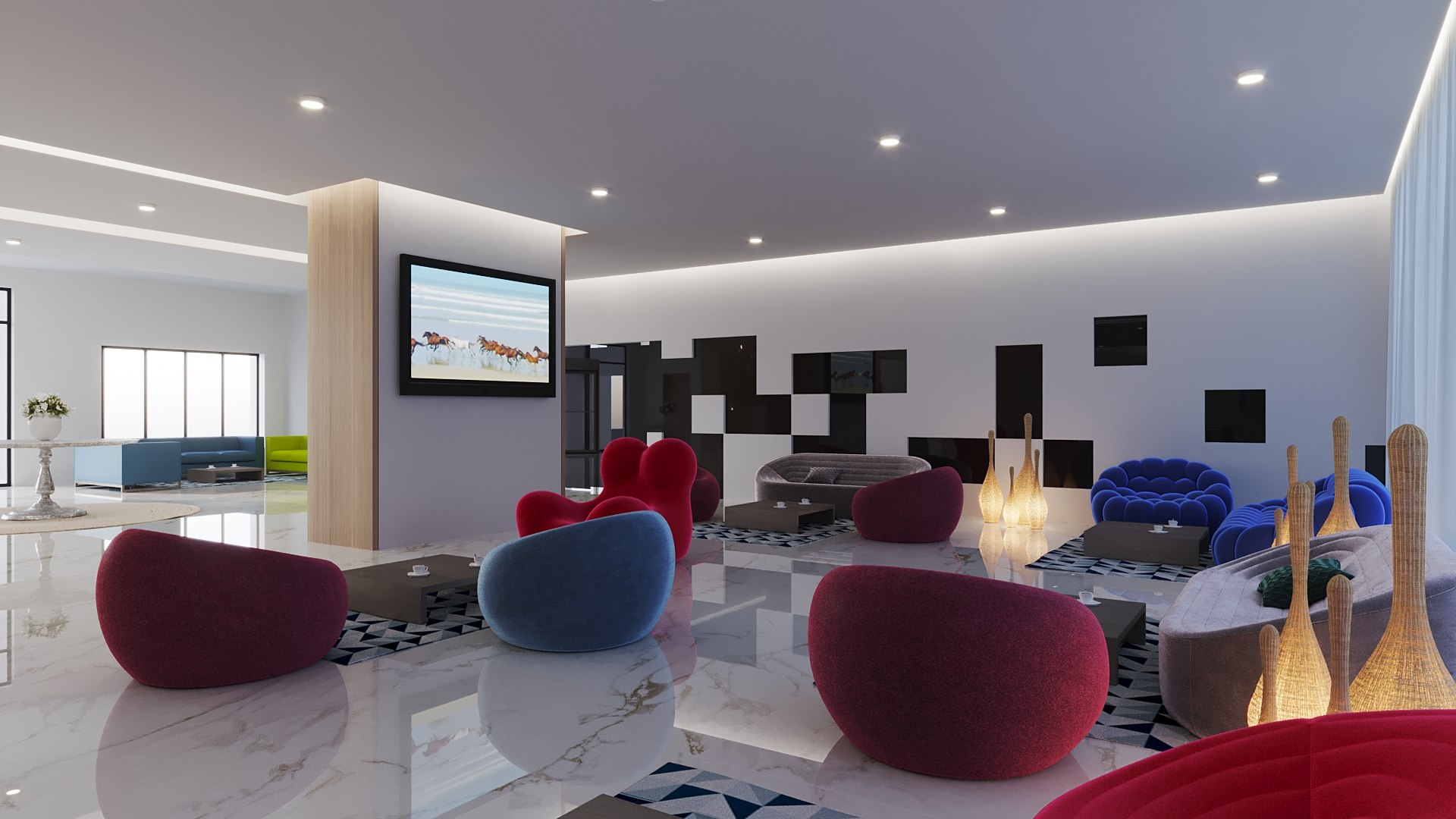 3D Modern Lobby Hotel - TurboSquid 2118457