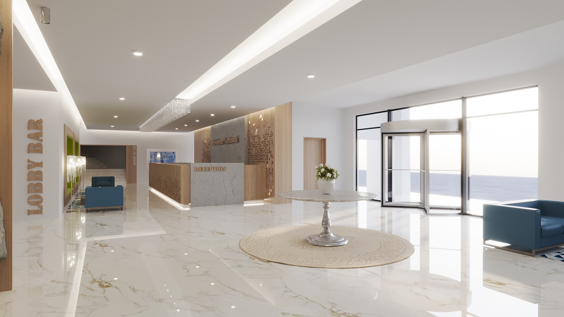 3D Modern Lobby Hotel - TurboSquid 2118457