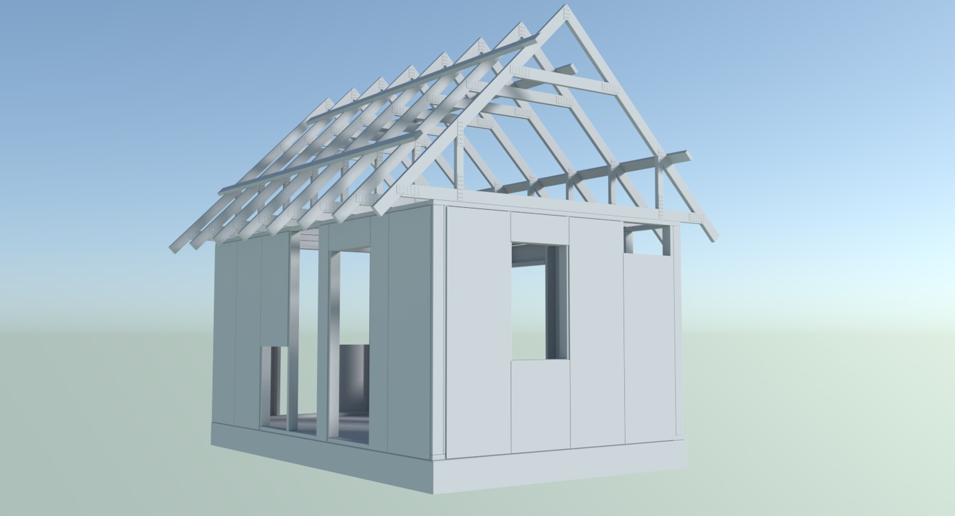 timber frame building construction 3d x