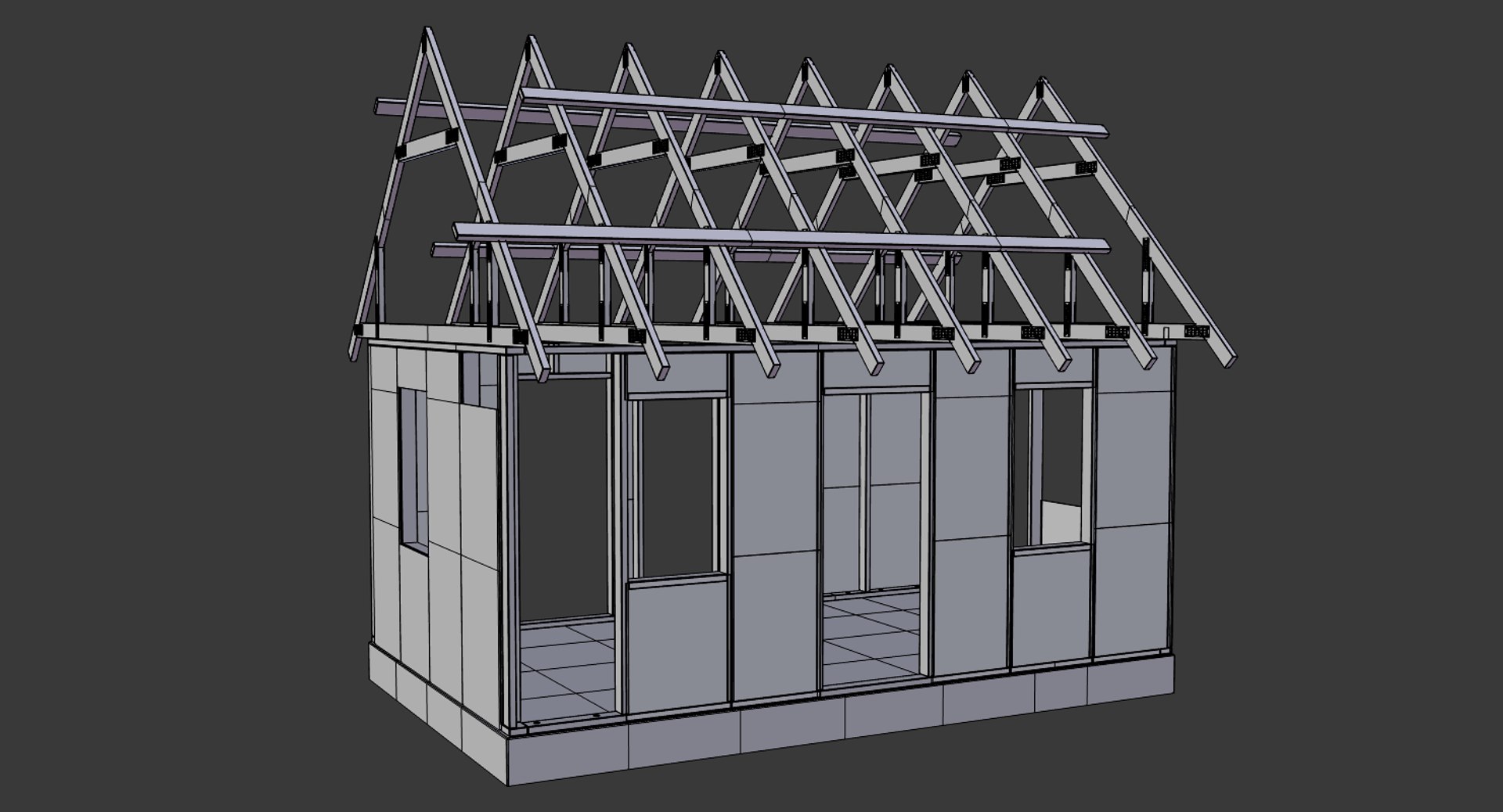 timber frame building construction 3d x