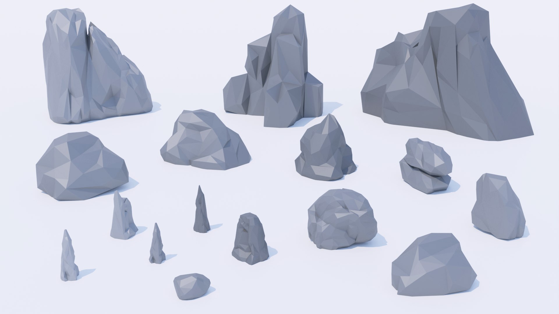 3D Pack 89 Rocks Low-Poly Model - TurboSquid 2082991