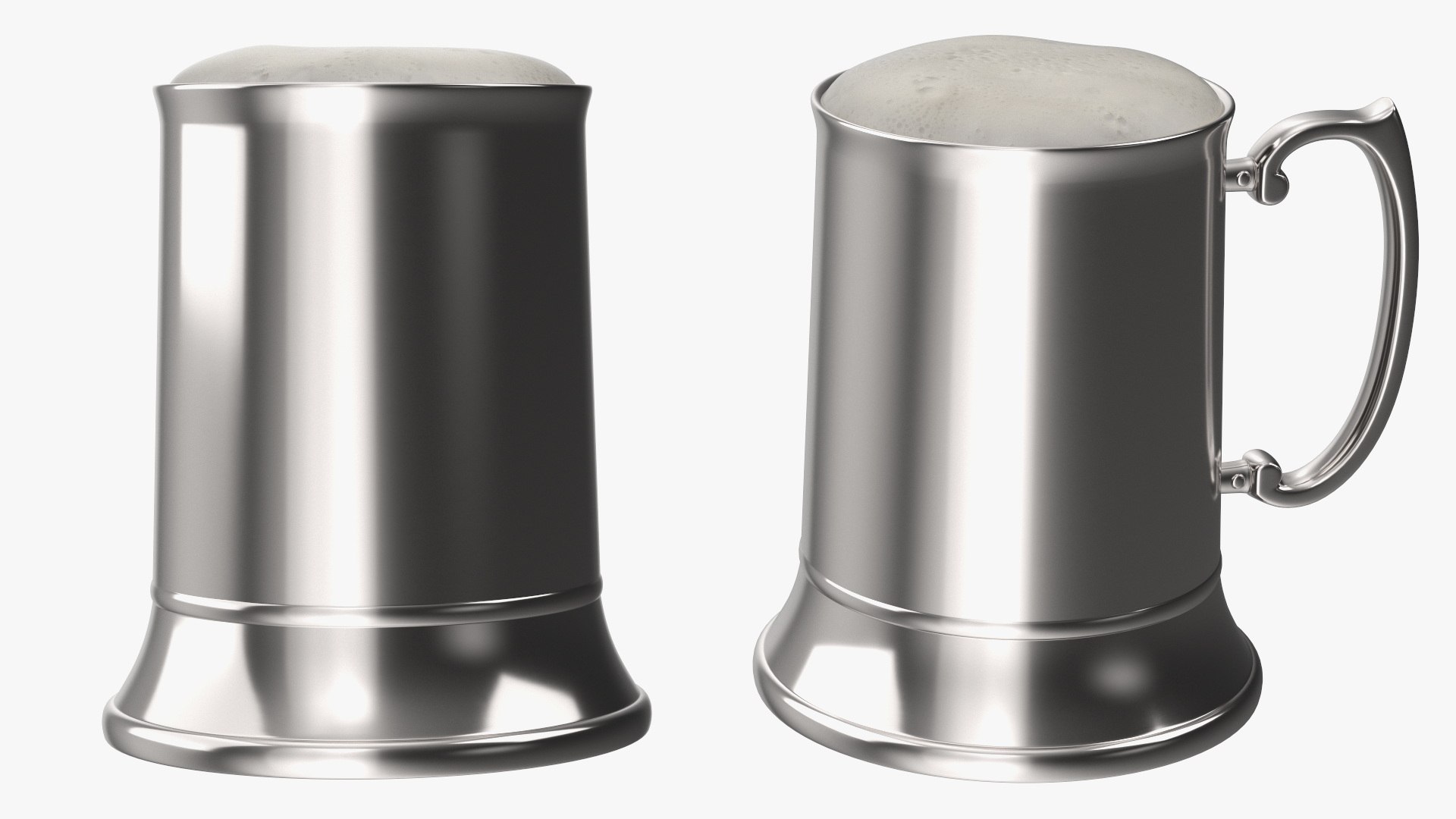 3D Stainless Steel Beer Stein With Beer - TurboSquid 2269737