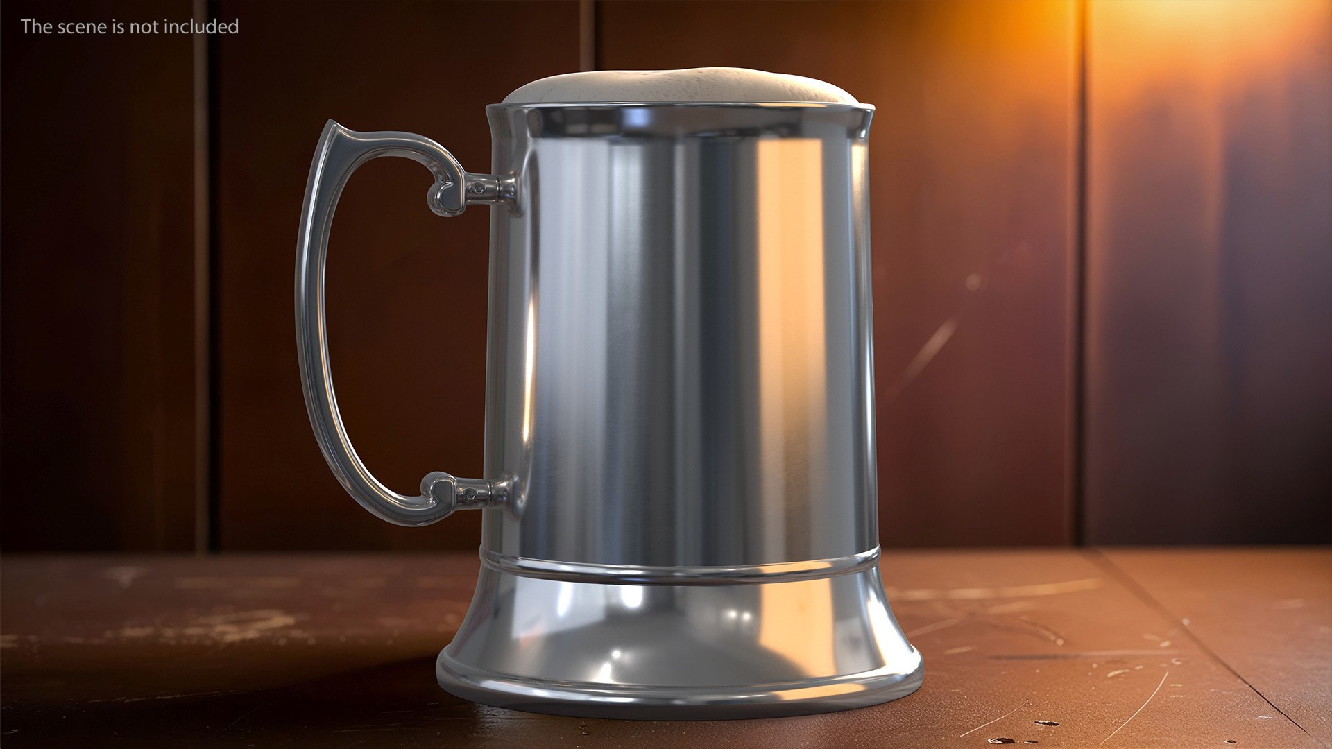 3D Stainless Steel Beer Stein With Beer - TurboSquid 2269737