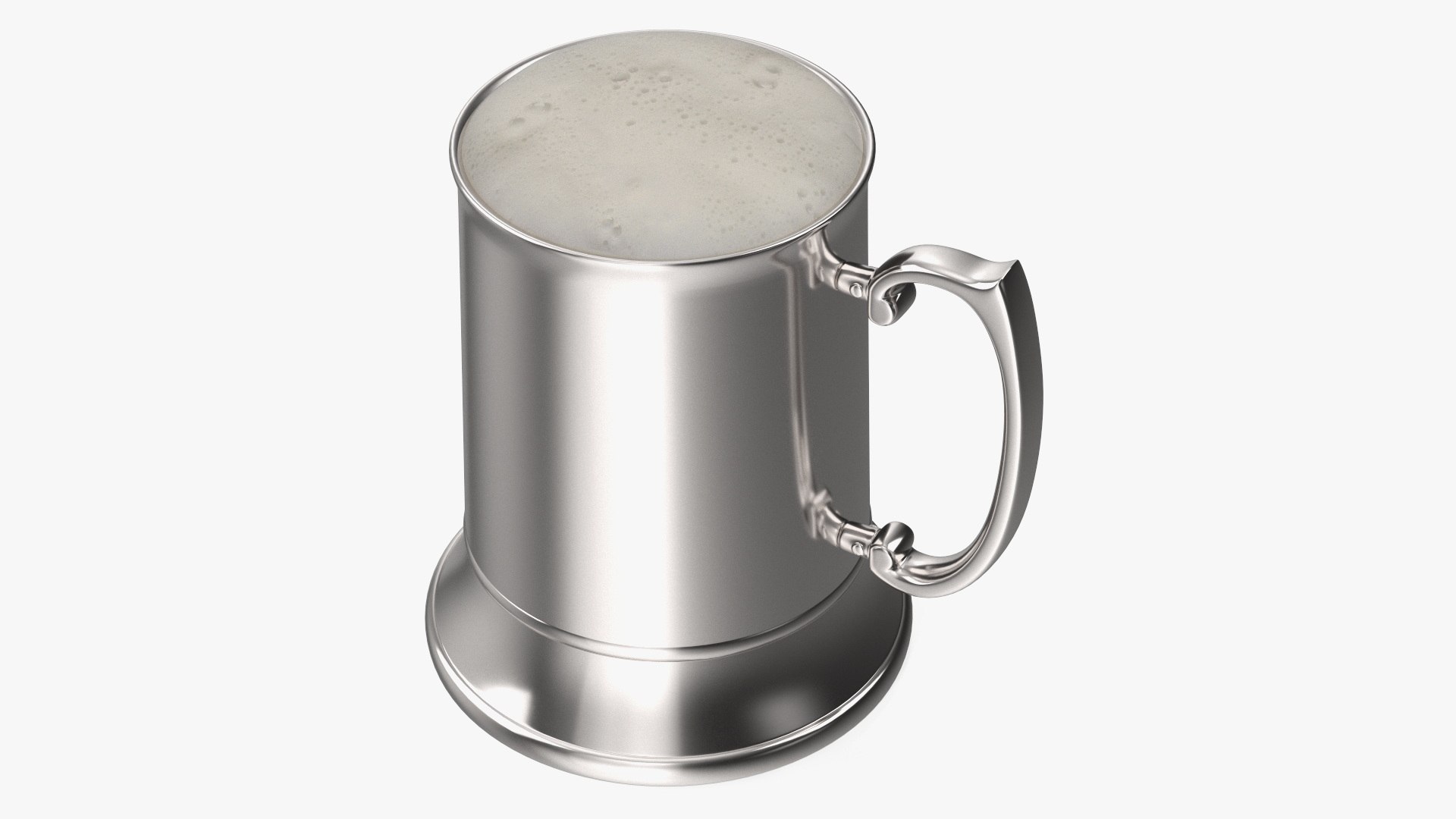3D Stainless Steel Beer Stein With Beer - TurboSquid 2269737
