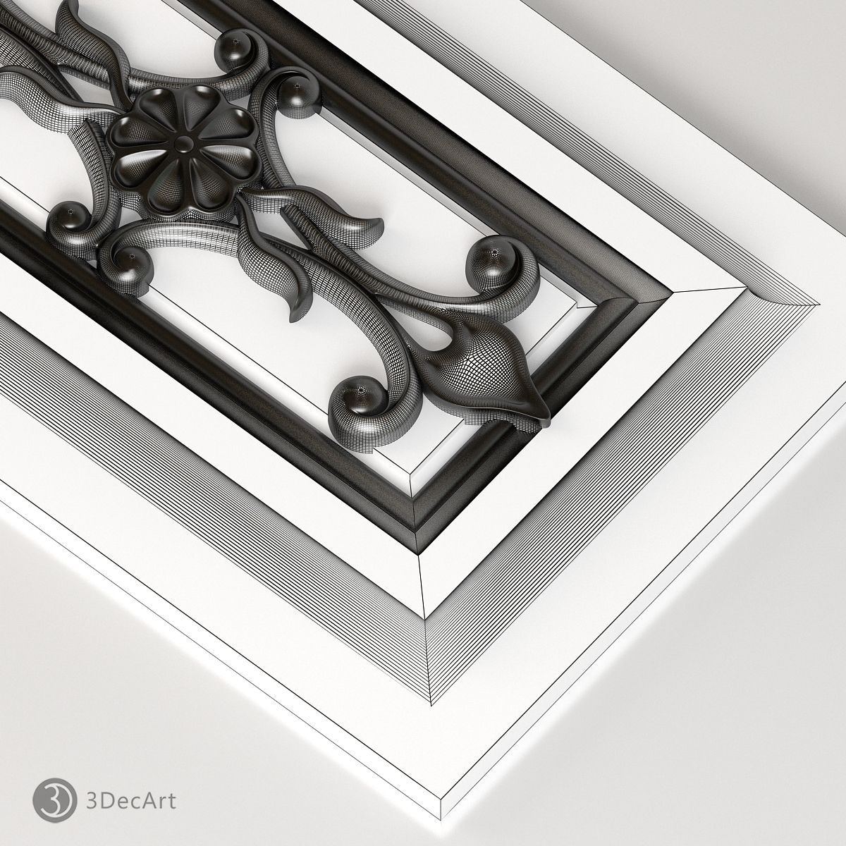 3d model of carved scroll cnc