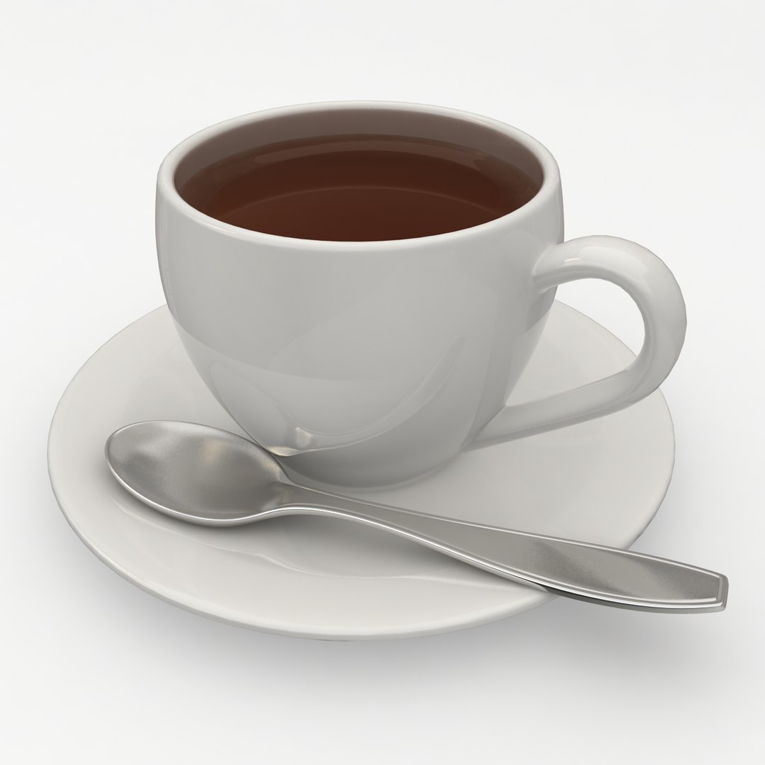 3d realistic hot beverage set model