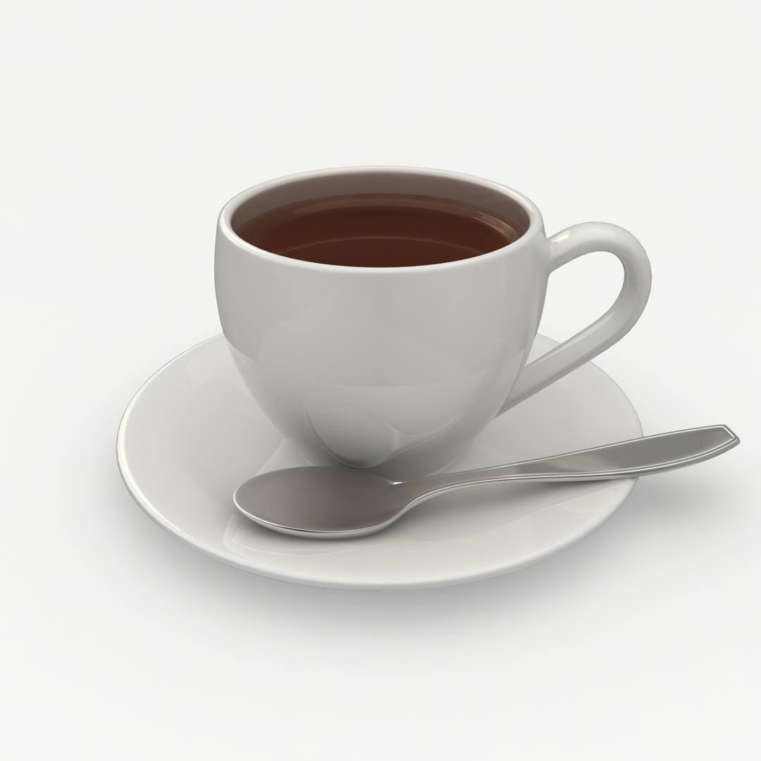 3d realistic hot beverage set model