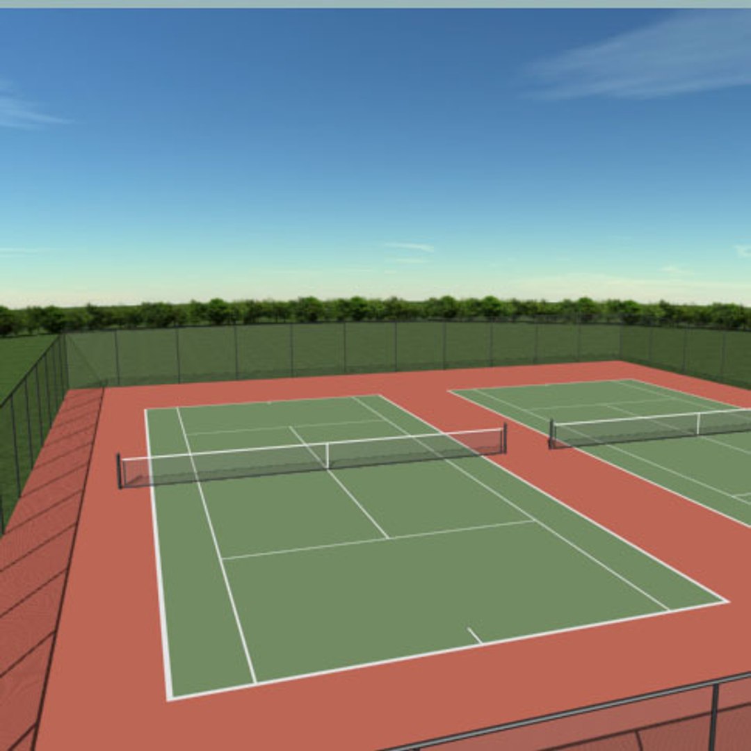 doubles tennis court s 3d model