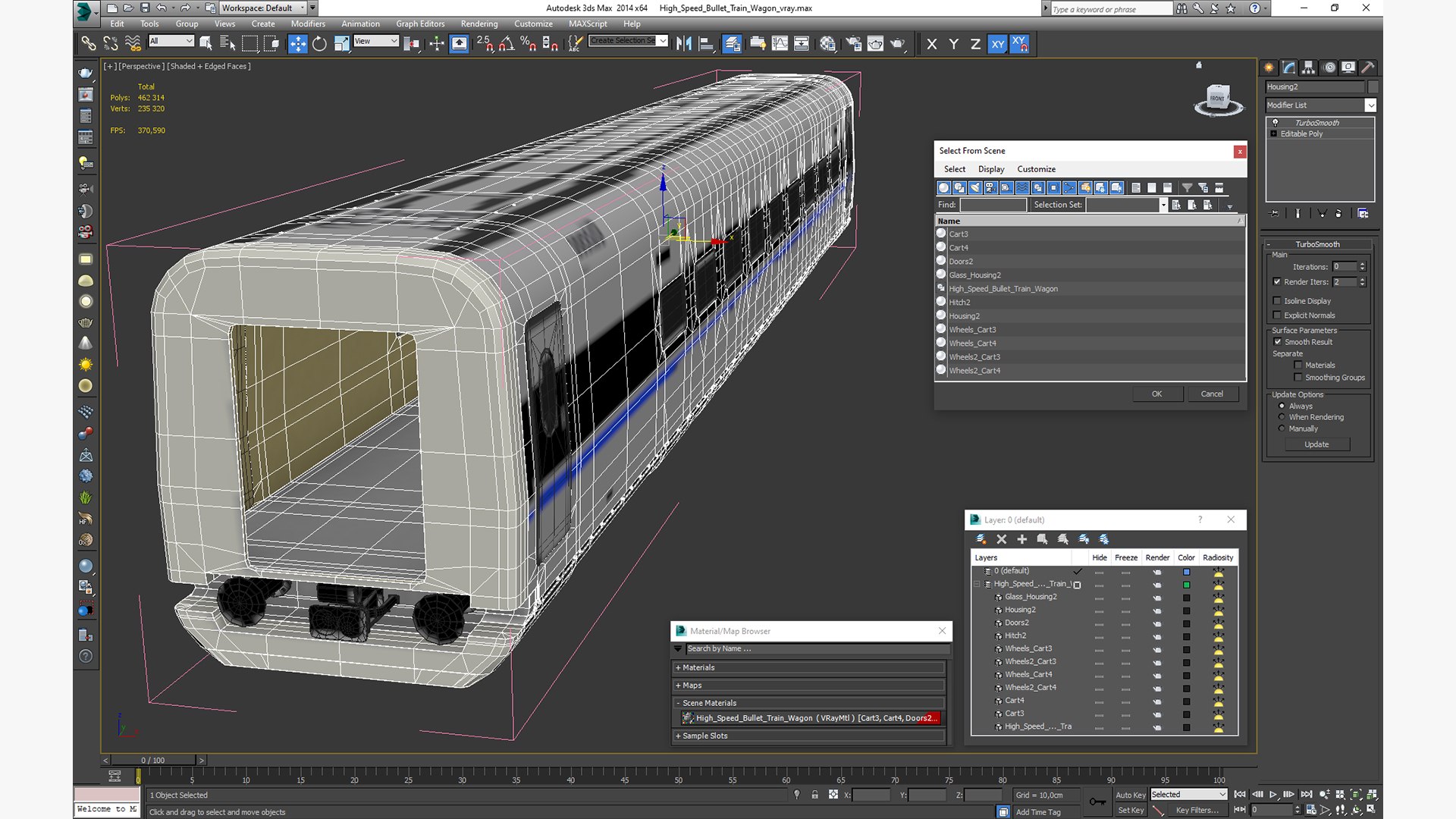 3D High Speed Bullet Train Wagon - TurboSquid 2080806